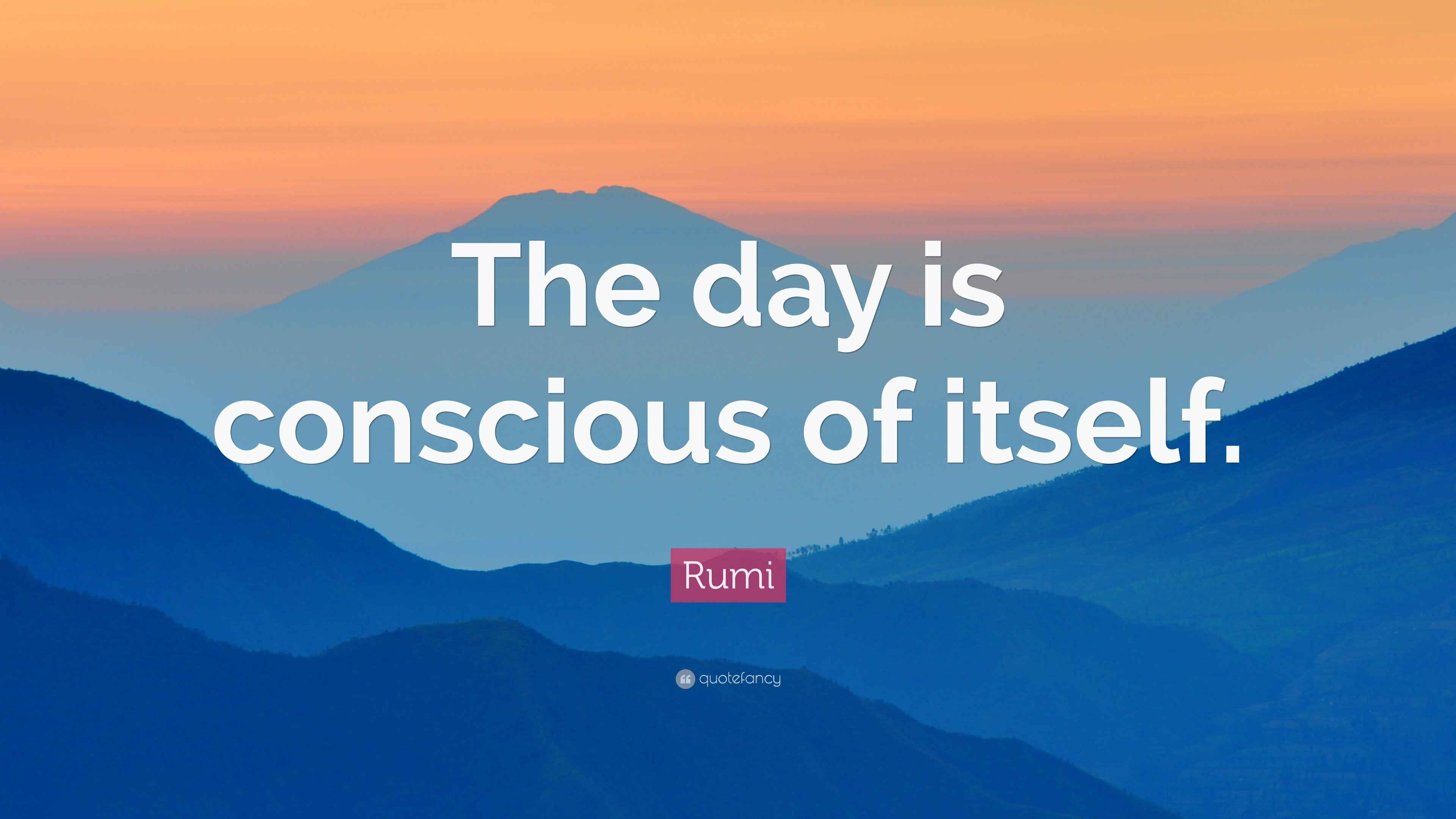 Rumi Quote: “The day is conscious of itself.”