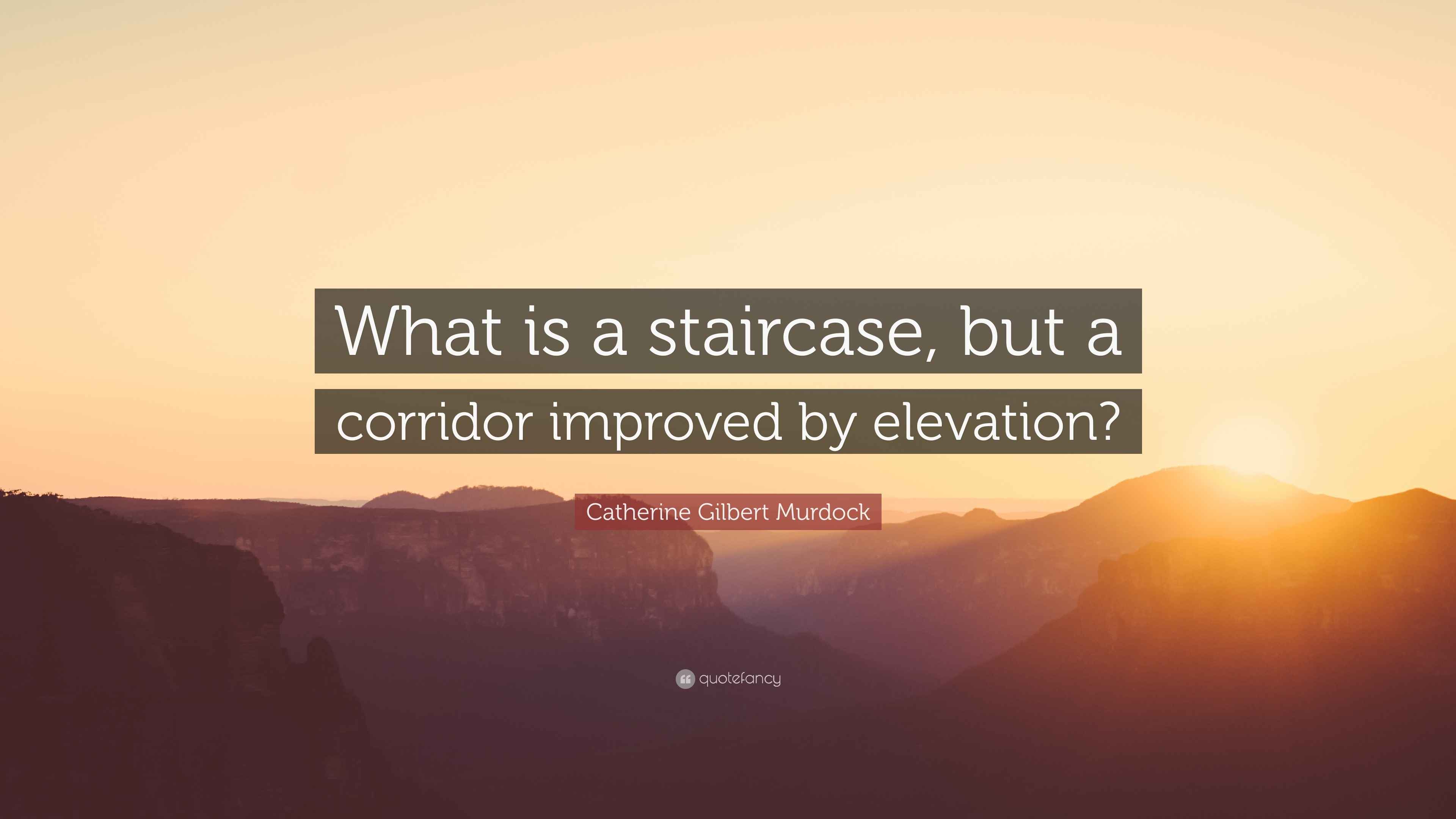 Catherine Gilbert Murdock Quote: “What is a staircase, but a corridor ...
