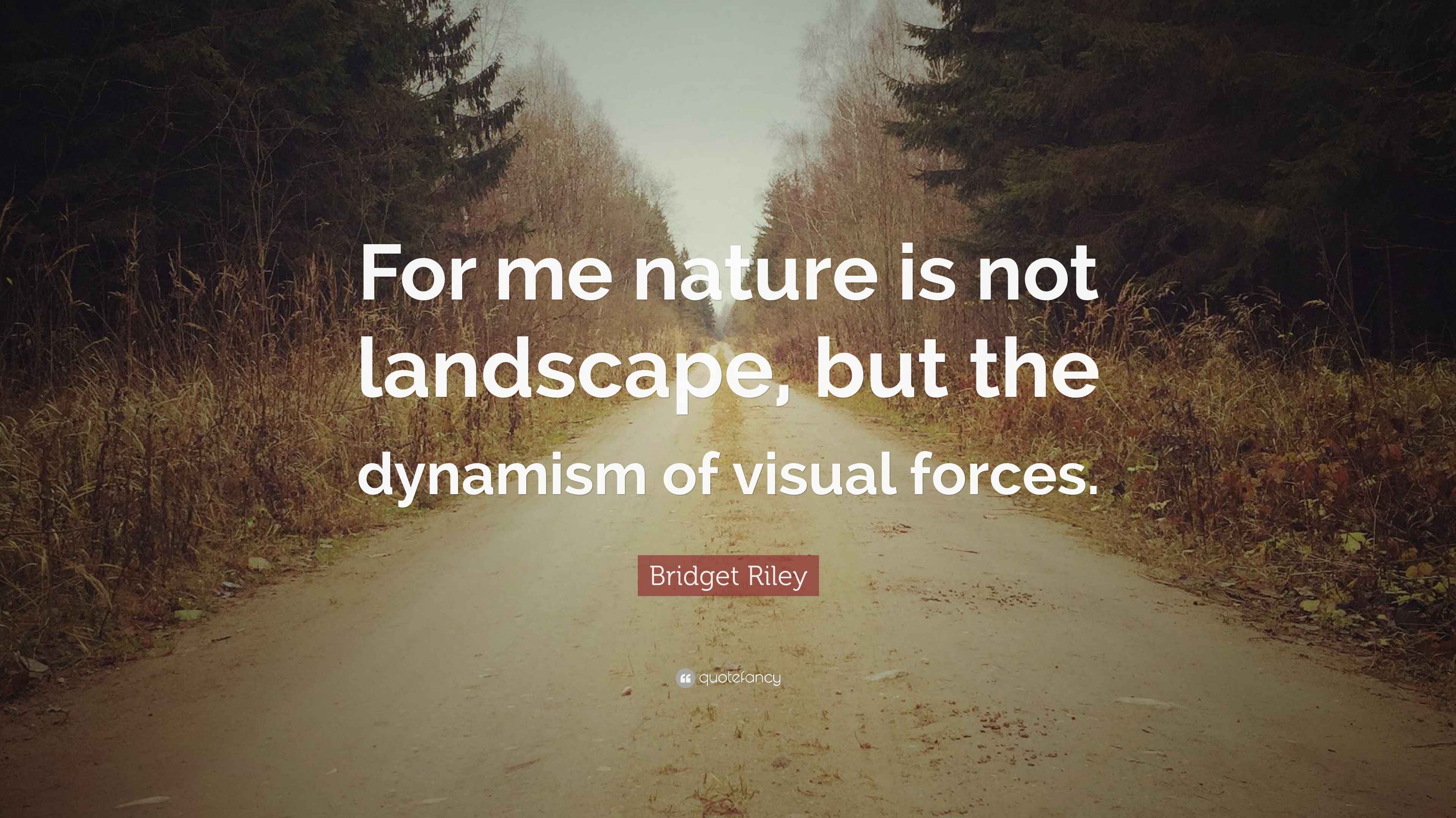 Bridget Riley Quote: “For me nature is not landscape, but the dynamism ...