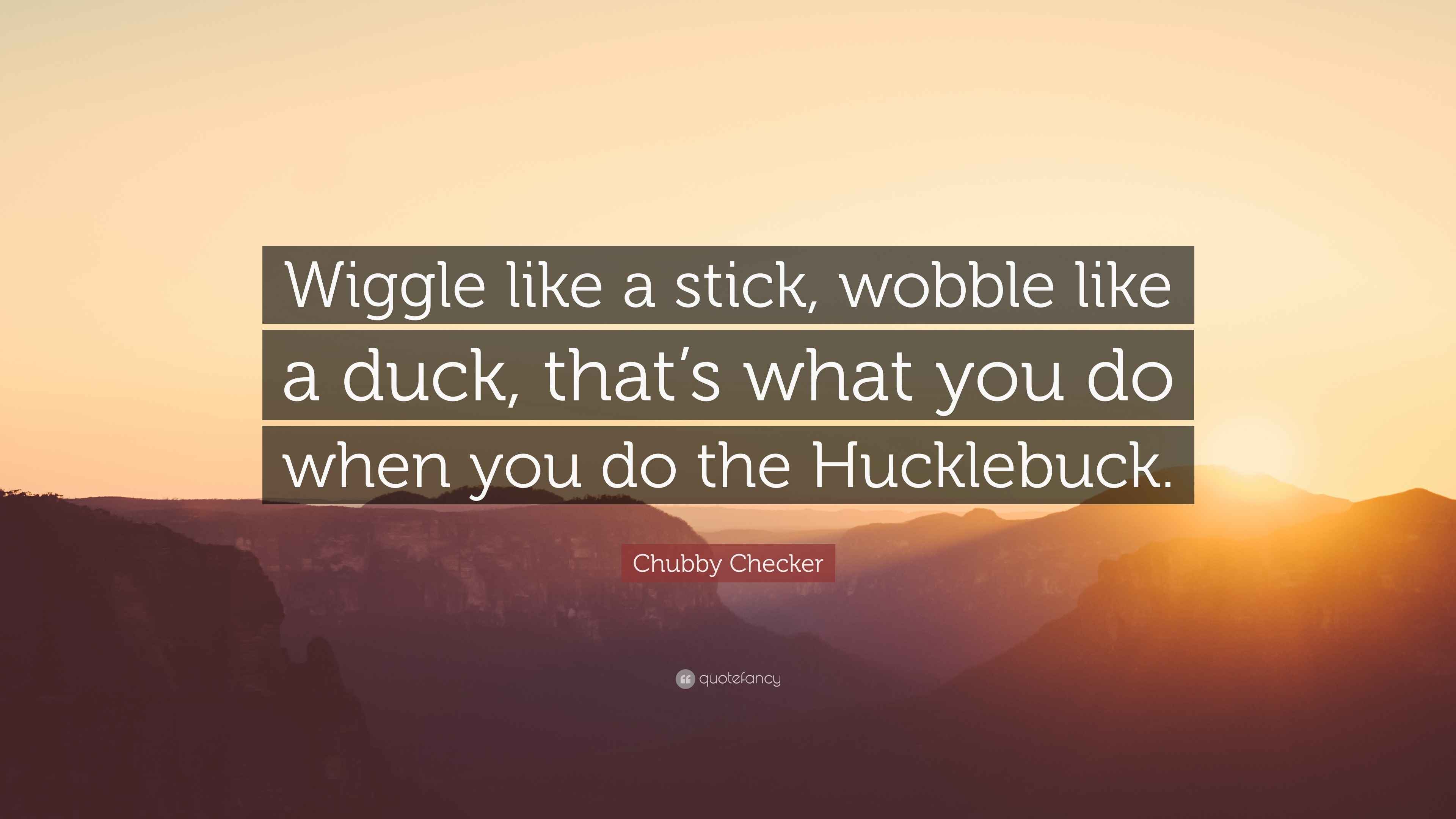 Chubby Checker Quote: “Wiggle like a stick, wobble like a duck, that’s ...