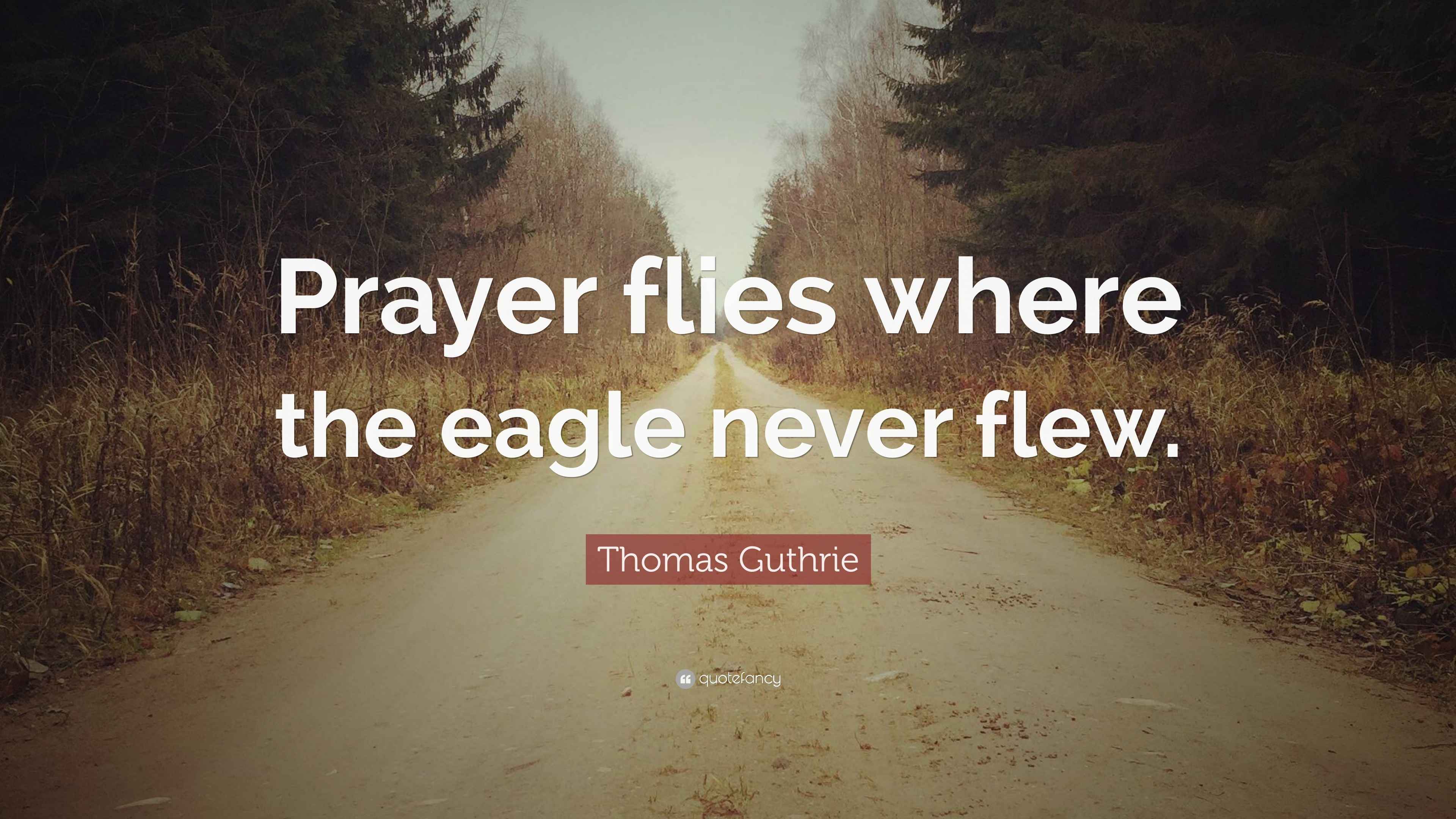 Thomas Guthrie Quote: “Prayer flies where the eagle never flew.”