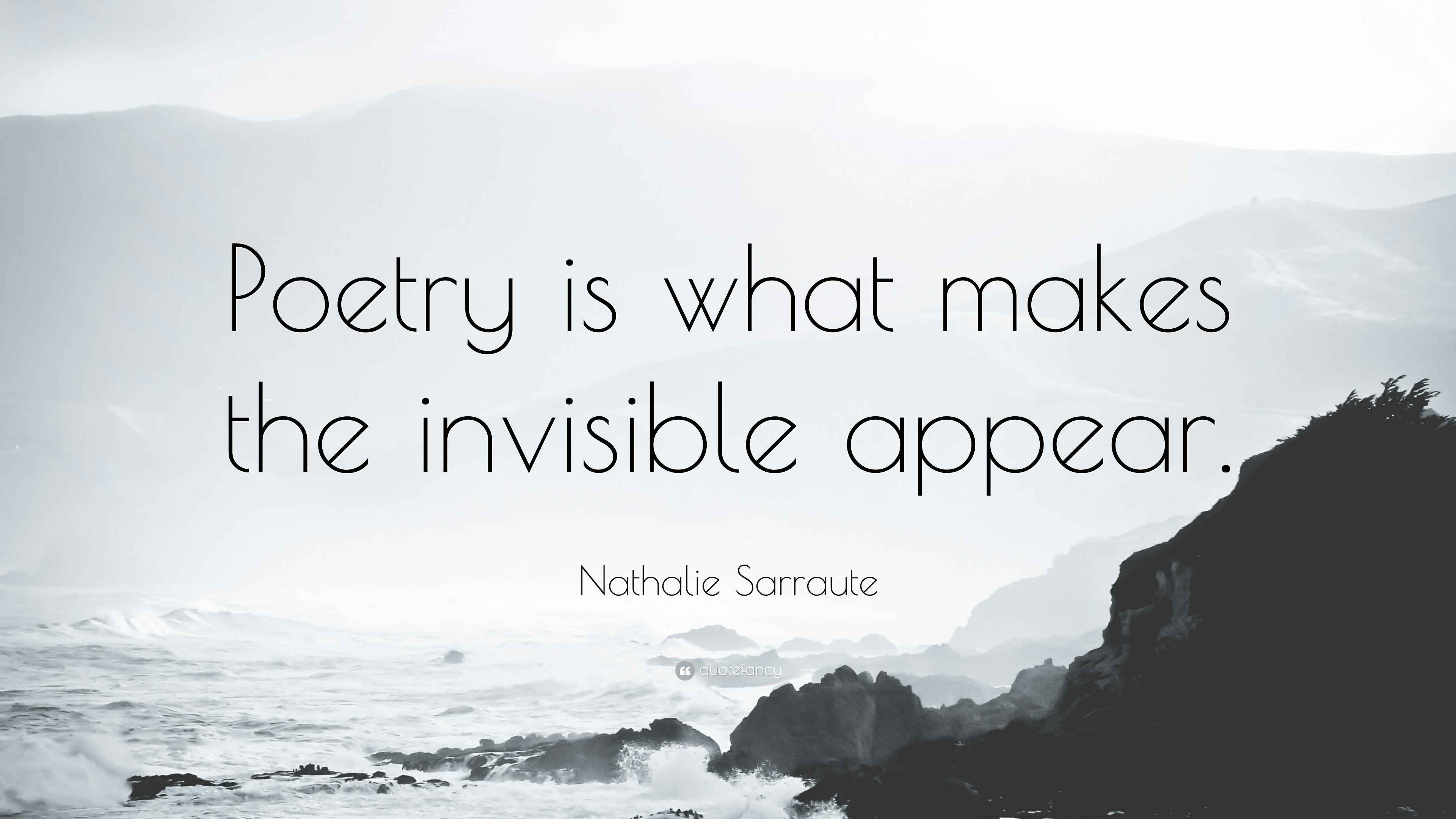 Nathalie Sarraute Quote: “Poetry is what makes the invisible appear.”