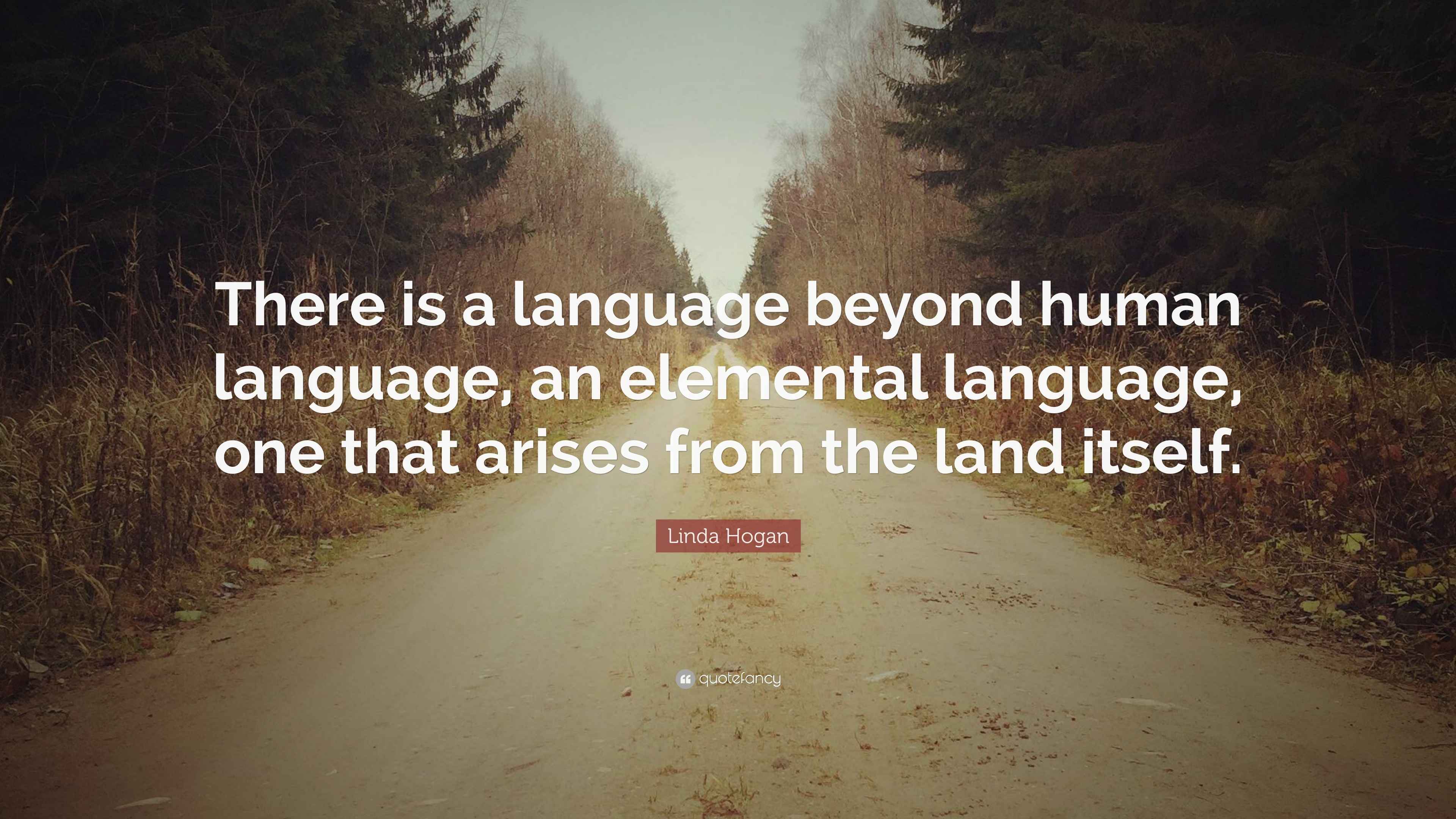 Linda Hogan Quote: “There is a language beyond human language, an ...