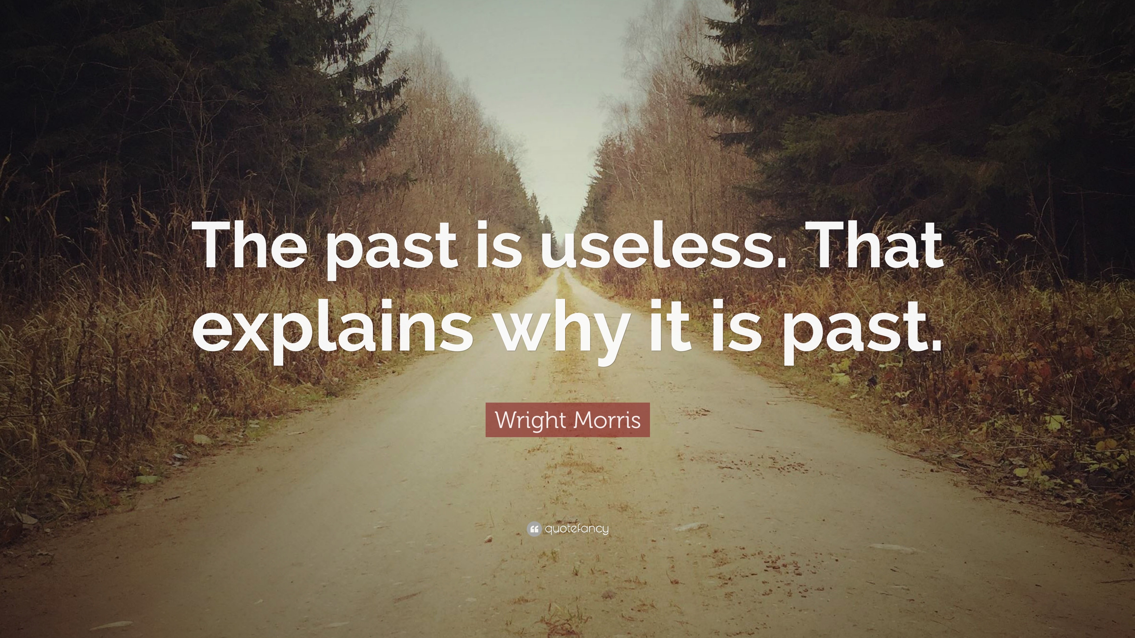 Wright Morris Quote: “The past is useless. That explains why it is past.”