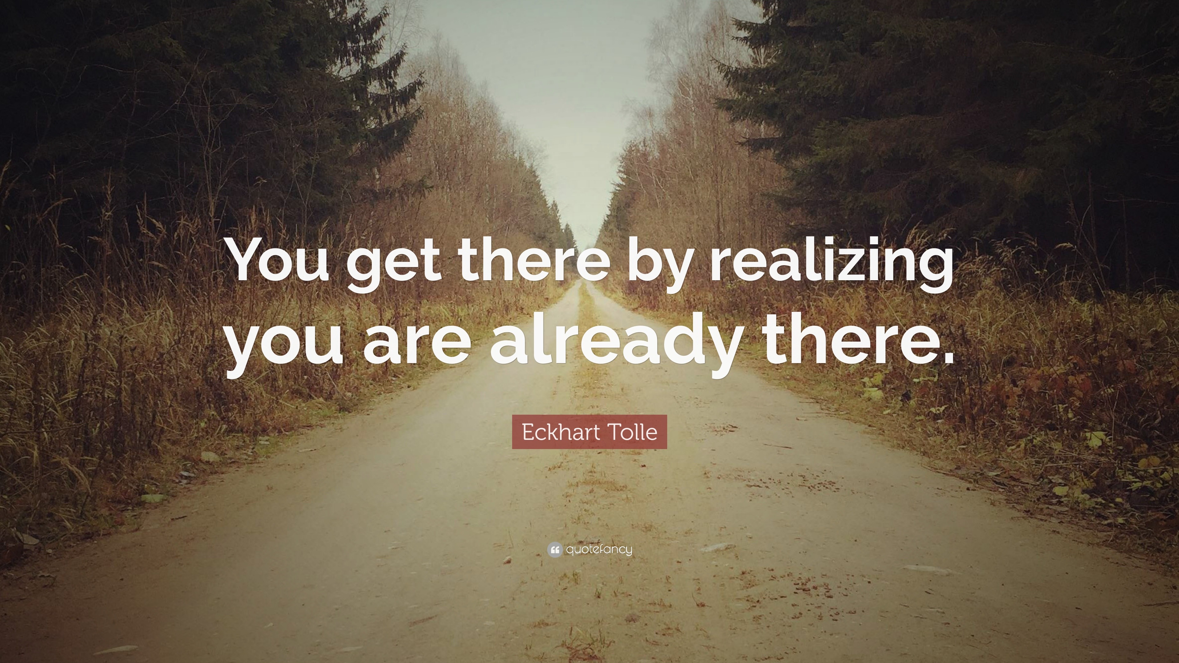 Eckhart Tolle Quote: “You get there by realizing you are already there.”