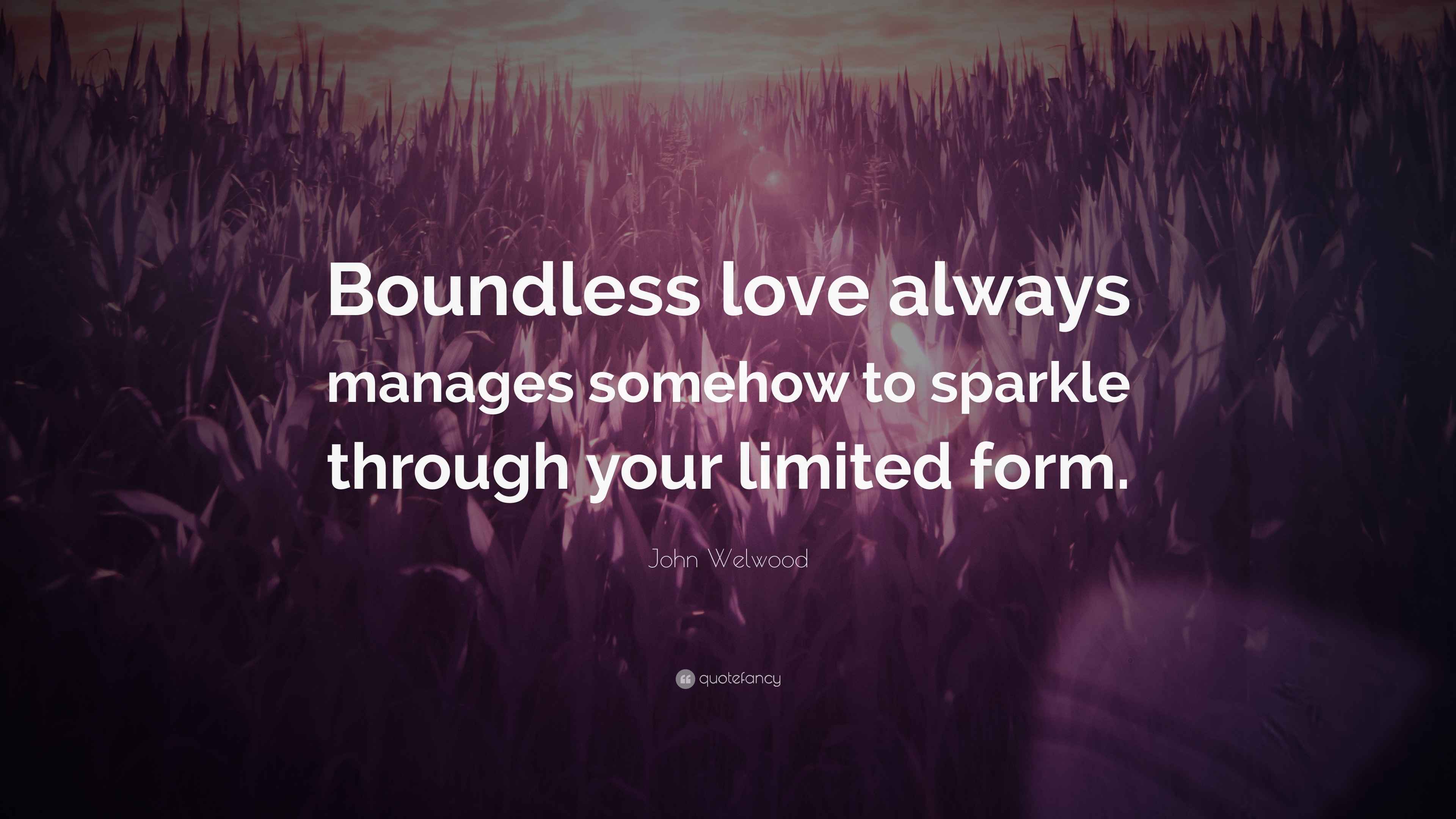 John Welwood Quote: “Boundless love always manages somehow to sparkle ...