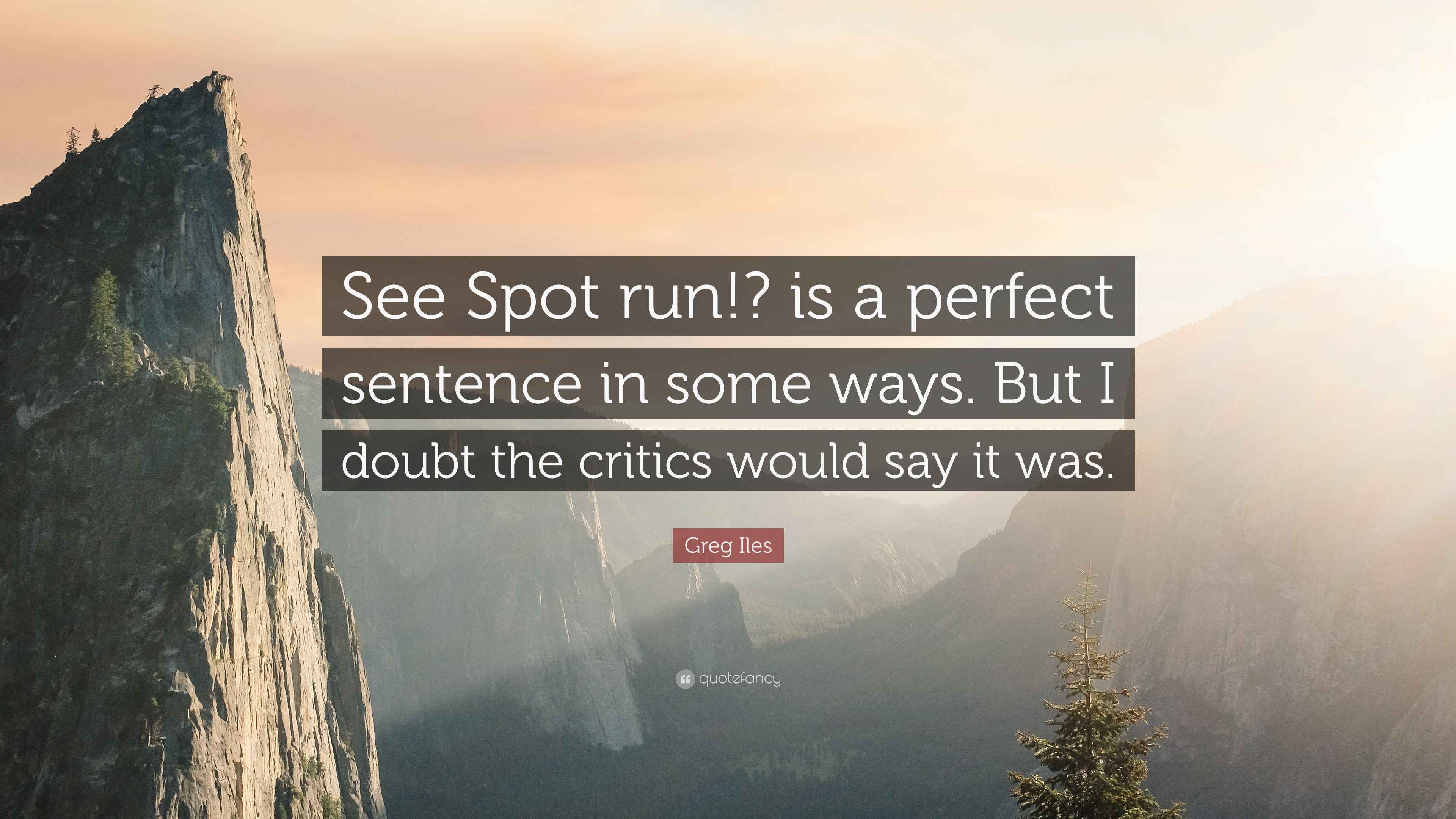 Greg Iles Quote: “See Spot run!? is a perfect sentence in some ways ...