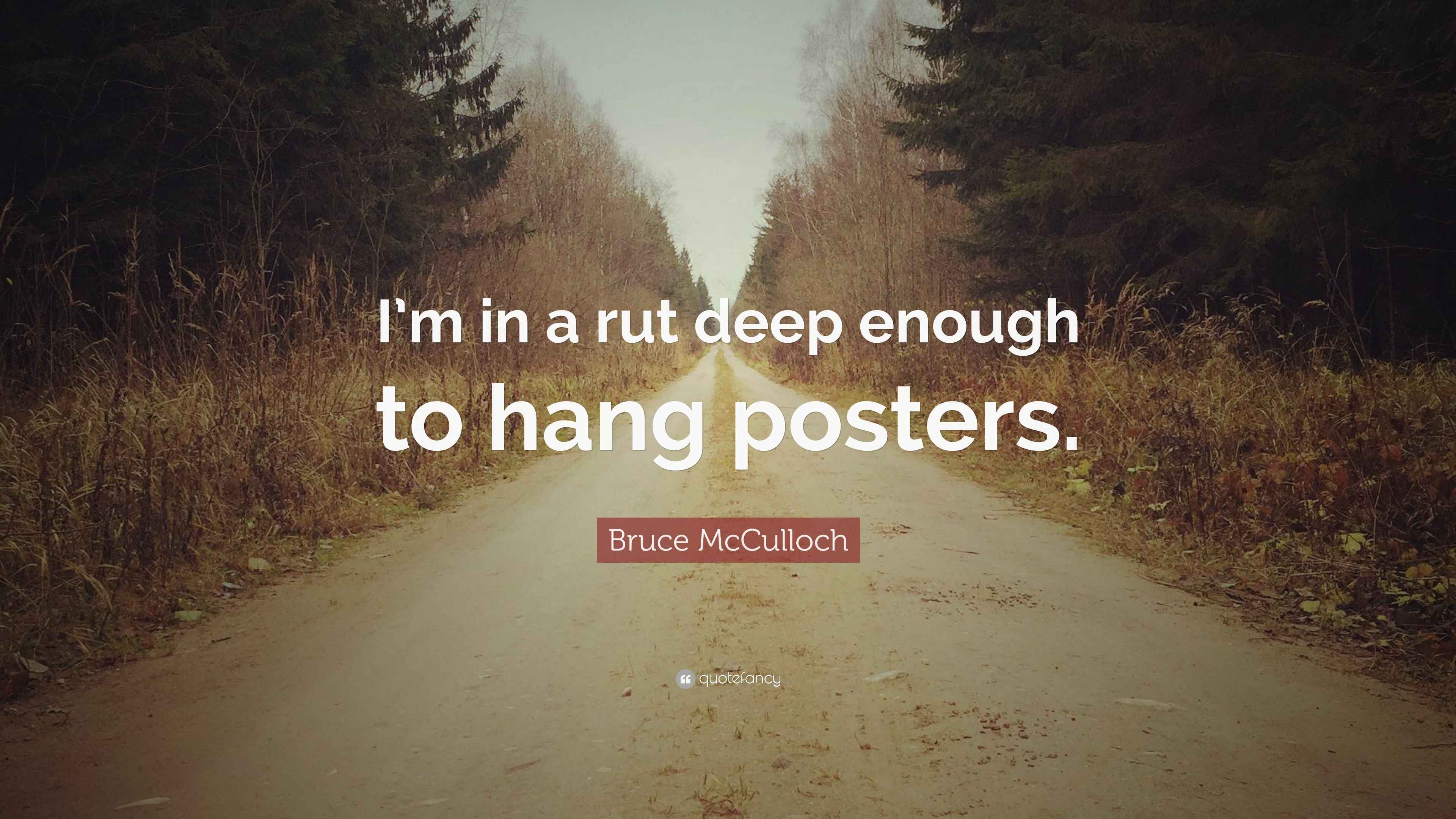Bruce McCulloch Quote: “I’m in a rut deep enough to hang posters.”