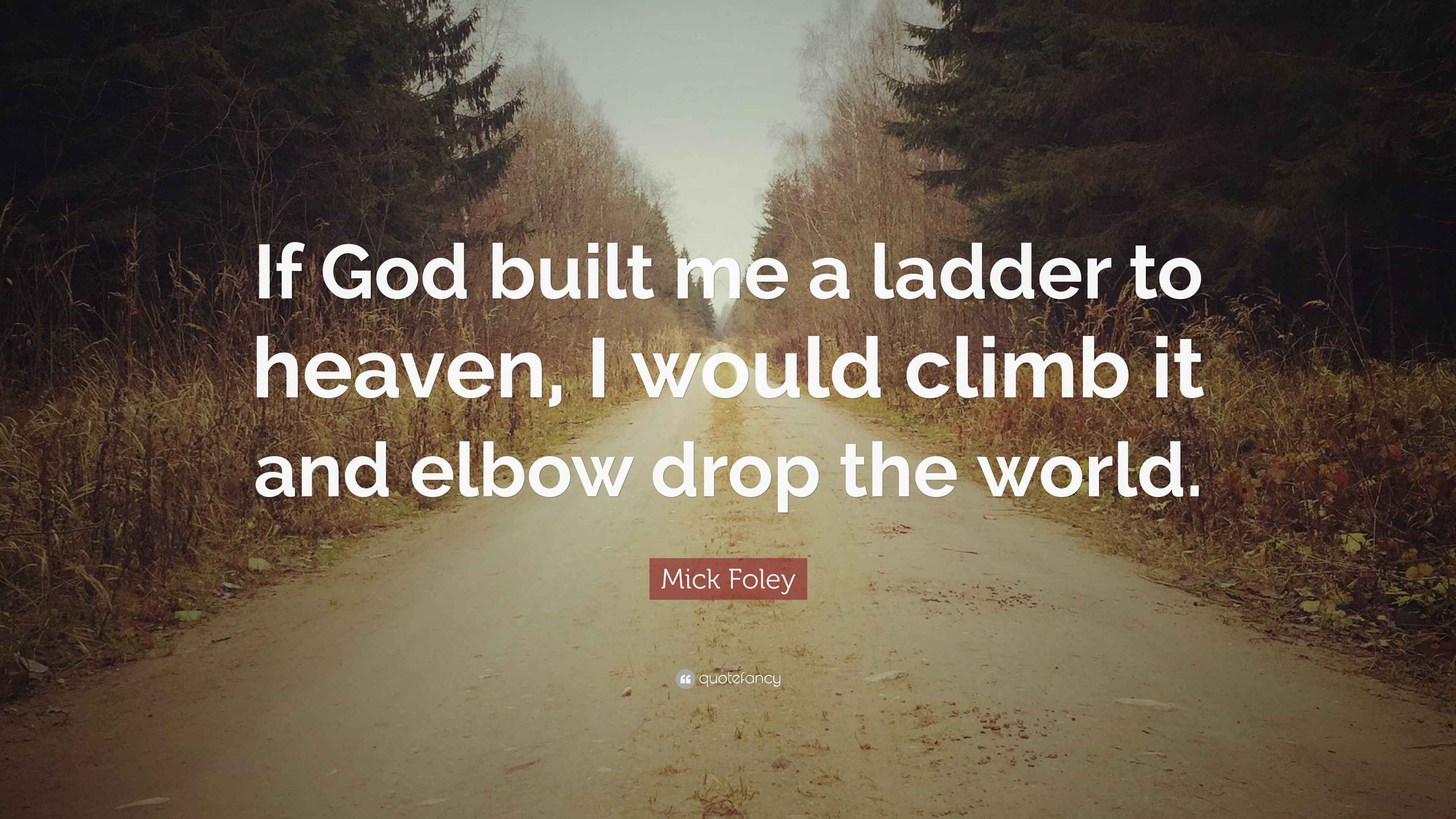 Mick Foley Quote: “If God built me a ladder to heaven, I would climb it ...
