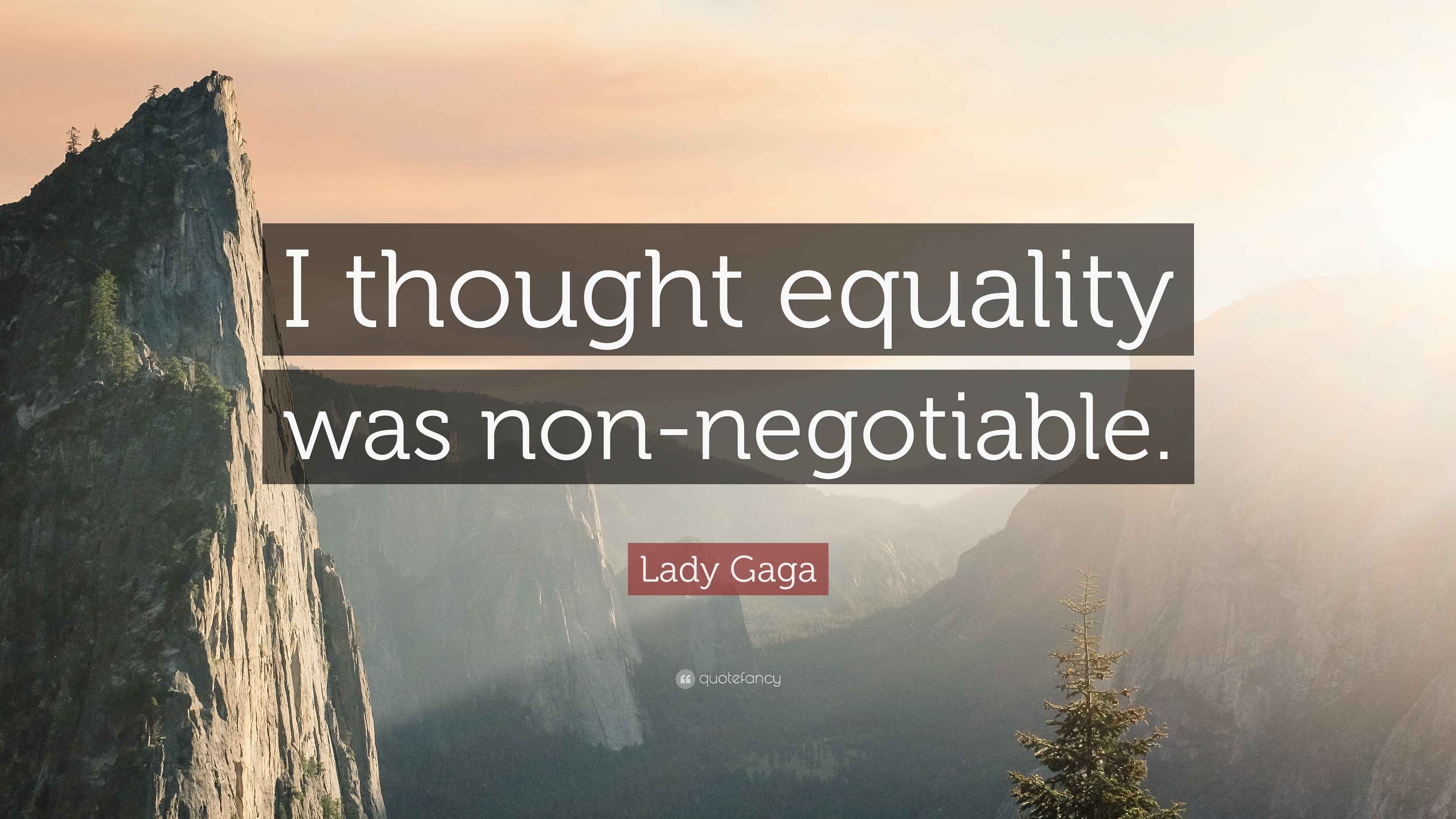 Lady Gaga Quote: “I thought equality was non-negotiable.”