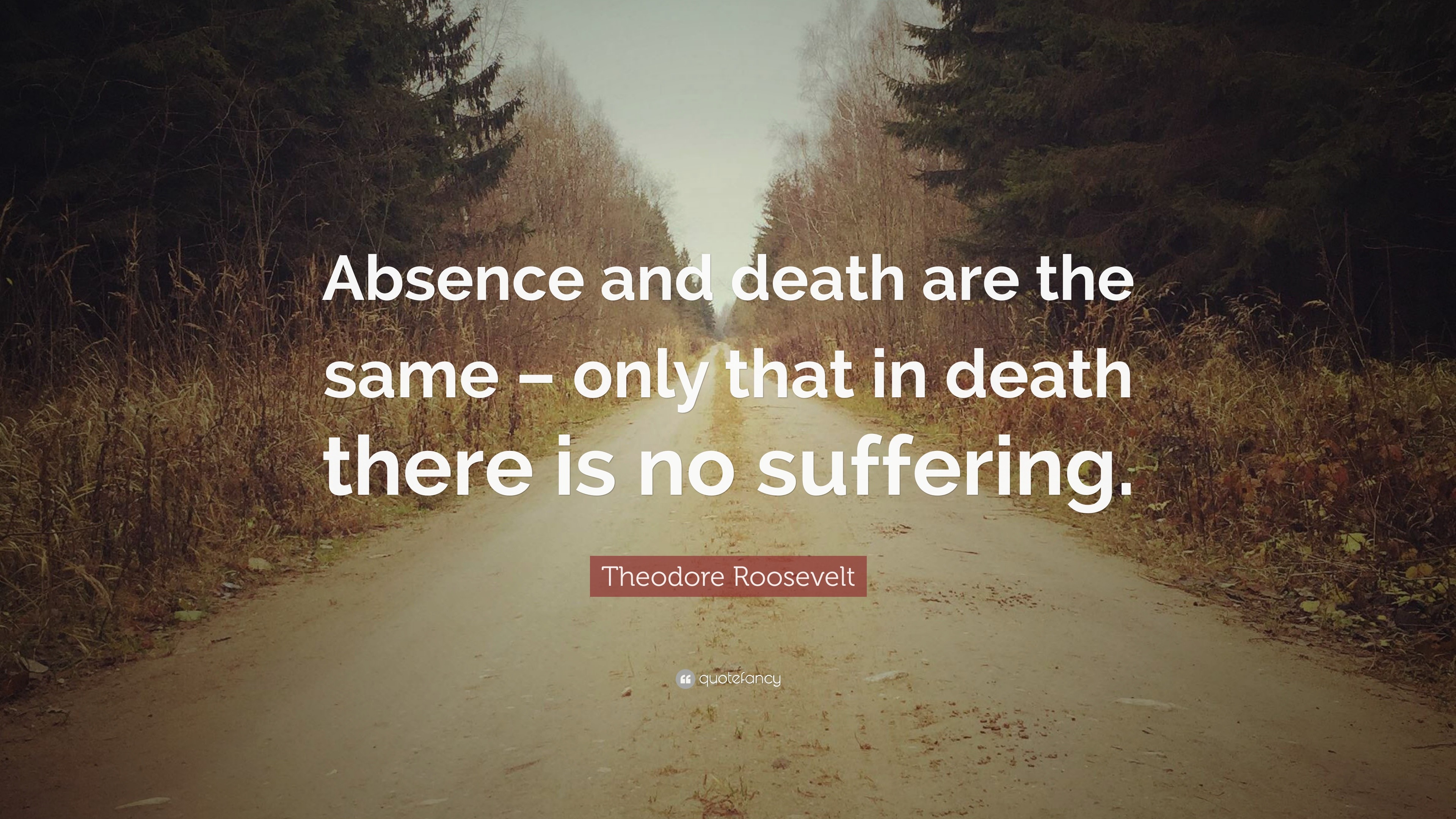 Theodore Roosevelt Quote: “Absence and death are the same – only that ...