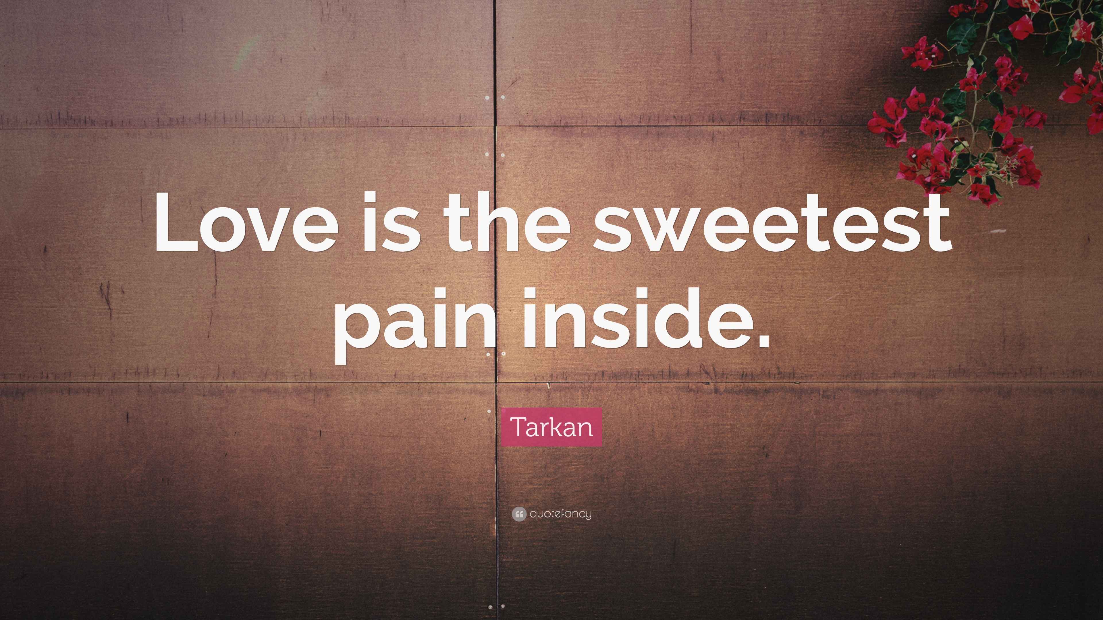 Tarkan Quote: “Love is the sweetest pain inside.”