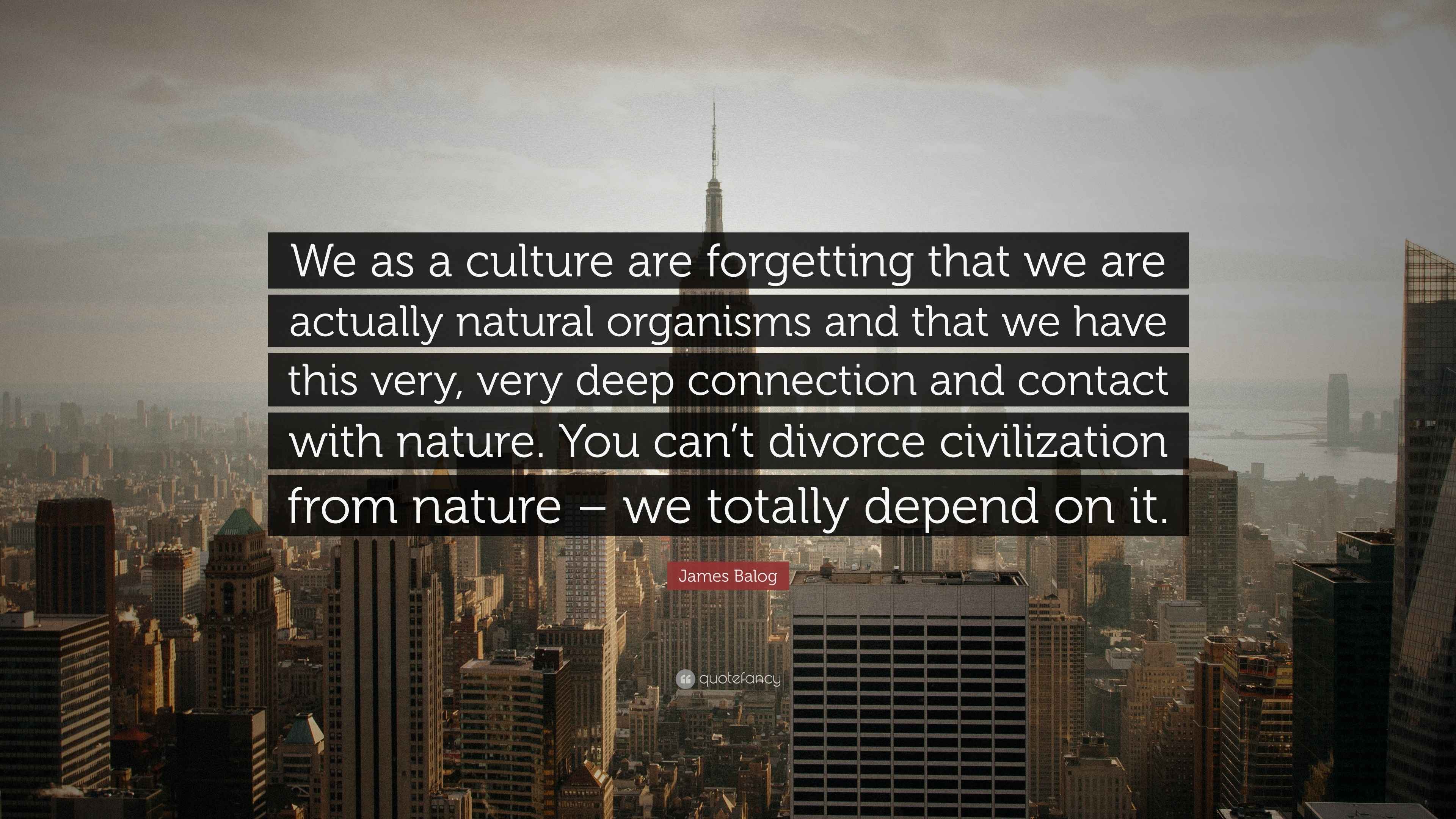 James Balog Quote: “We as a culture are forgetting that we are actually ...