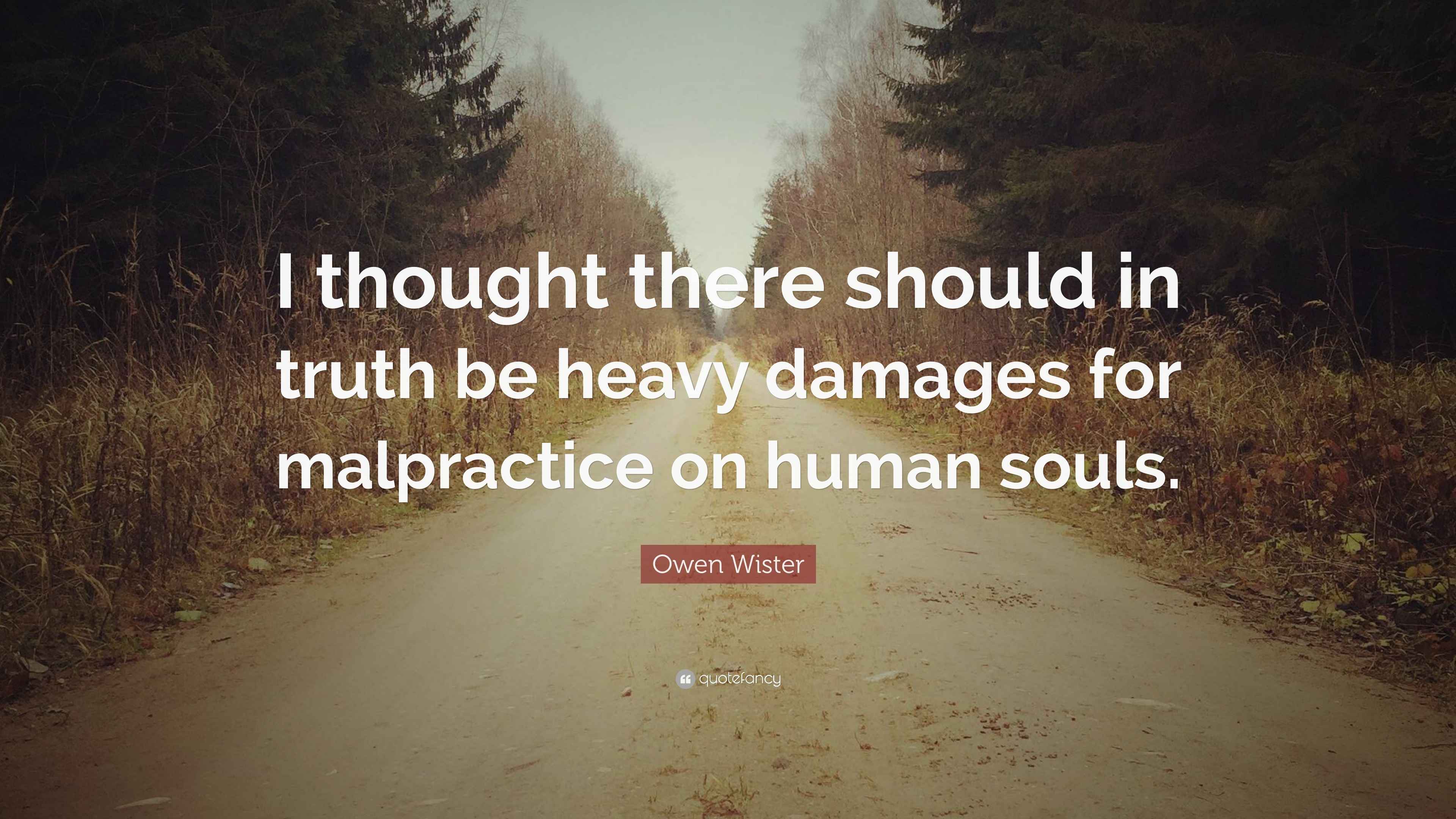 Owen Wister Quote: “I thought there should in truth be heavy damages ...