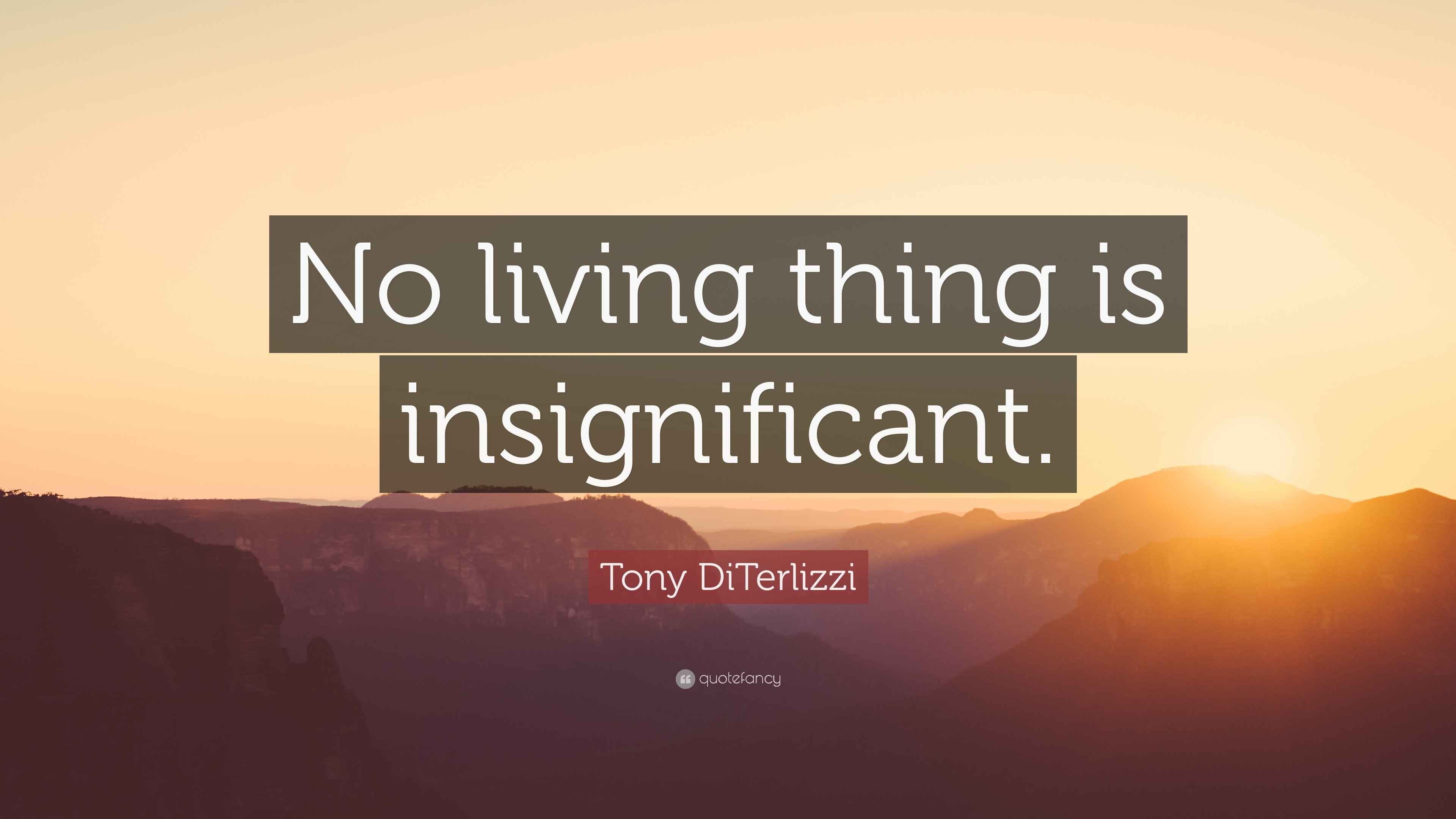 Tony DiTerlizzi Quote: “No living thing is insignificant.”
