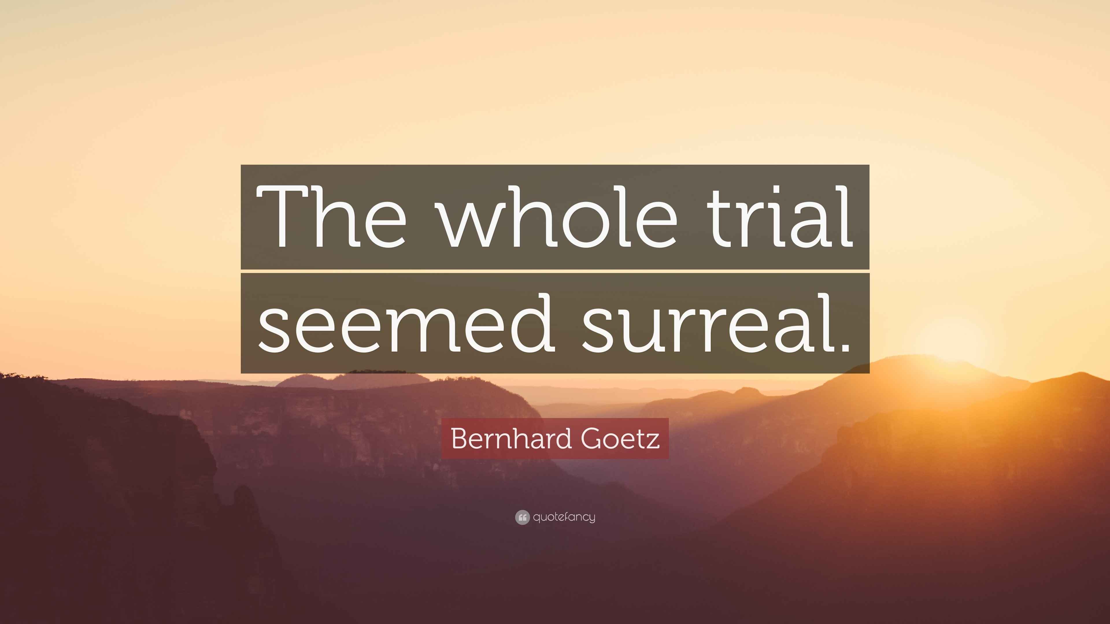 Bernhard Goetz Quote: “The whole trial seemed surreal.”