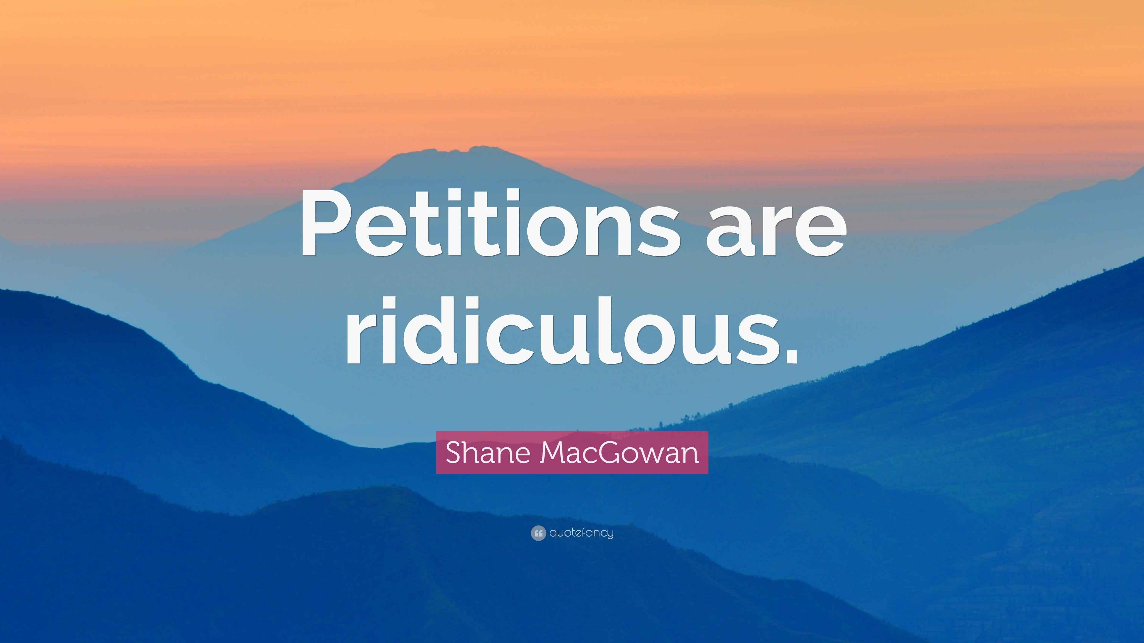 Shane MacGowan Quote: “Petitions are ridiculous.”