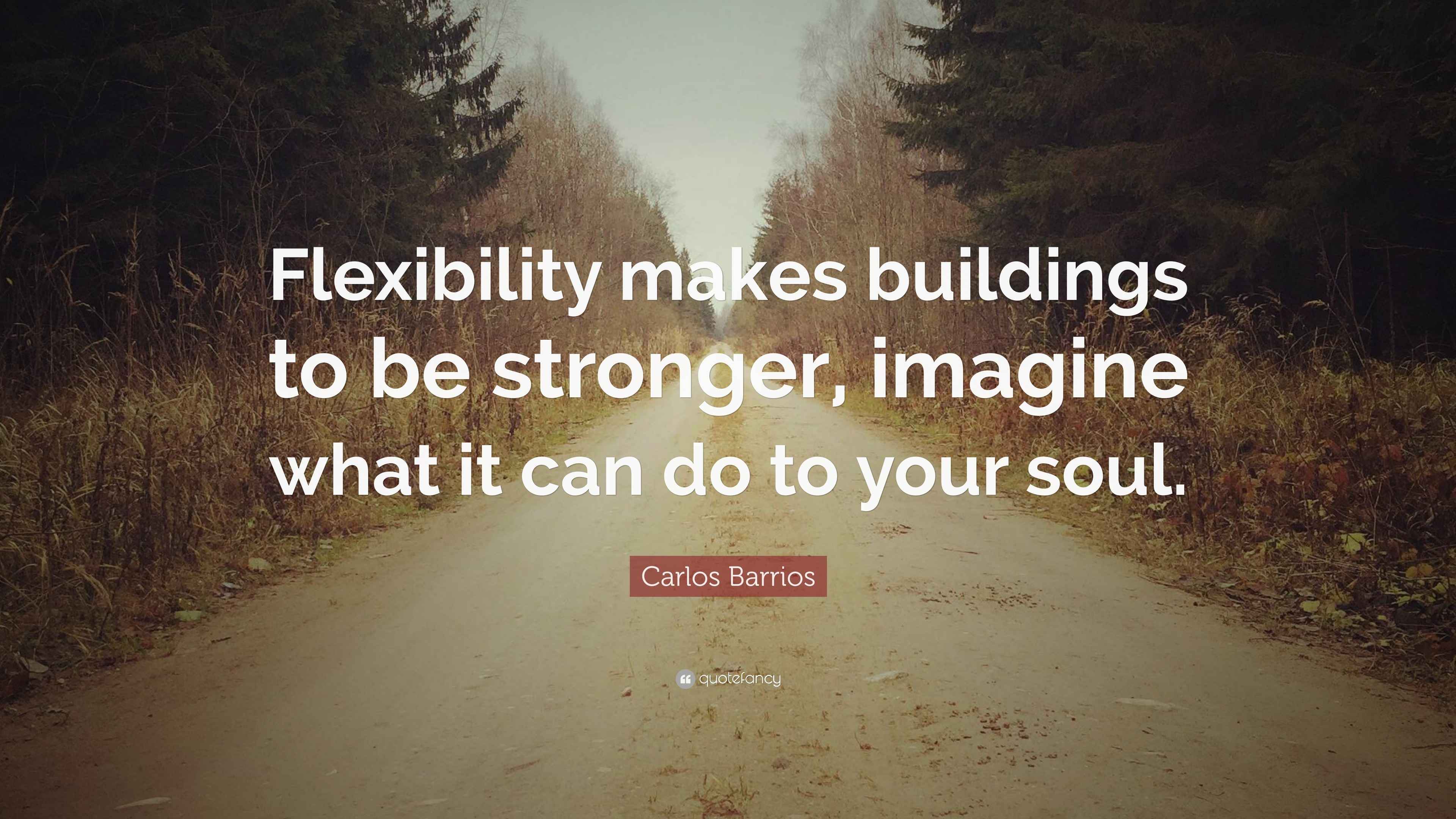 Carlos Barrios Quote: “Flexibility makes buildings to be stronger ...