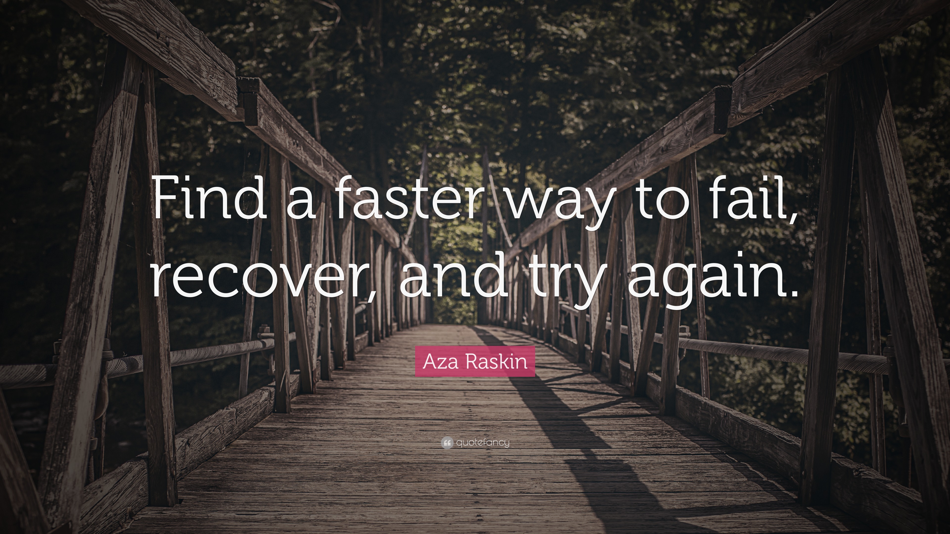 Aza Raskin Quote: “Find a faster way to fail, recover, and try again.”