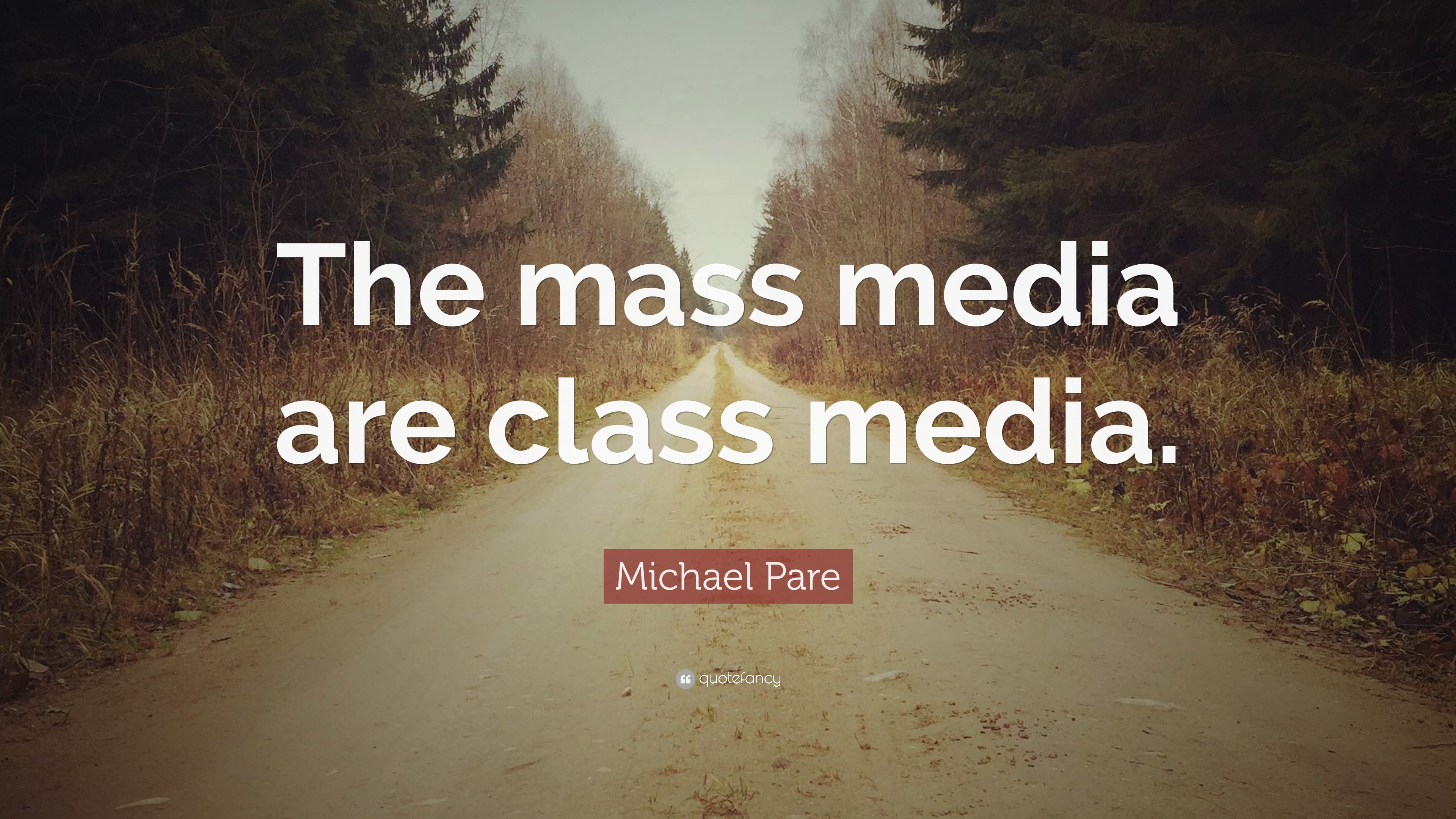 Michael Pare Quote: “The mass media are class media.”