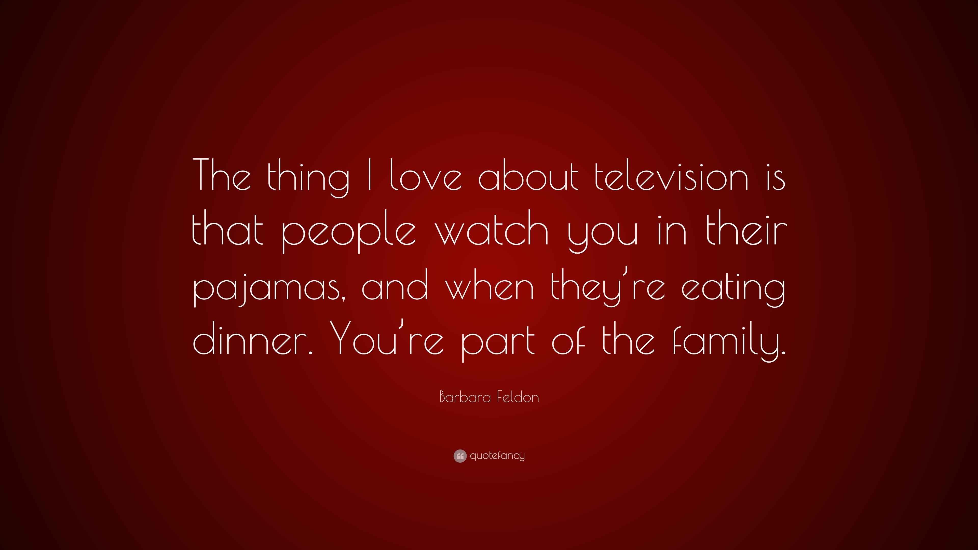 Barbara Feldon Quote: “The thing I love about television is that people ...