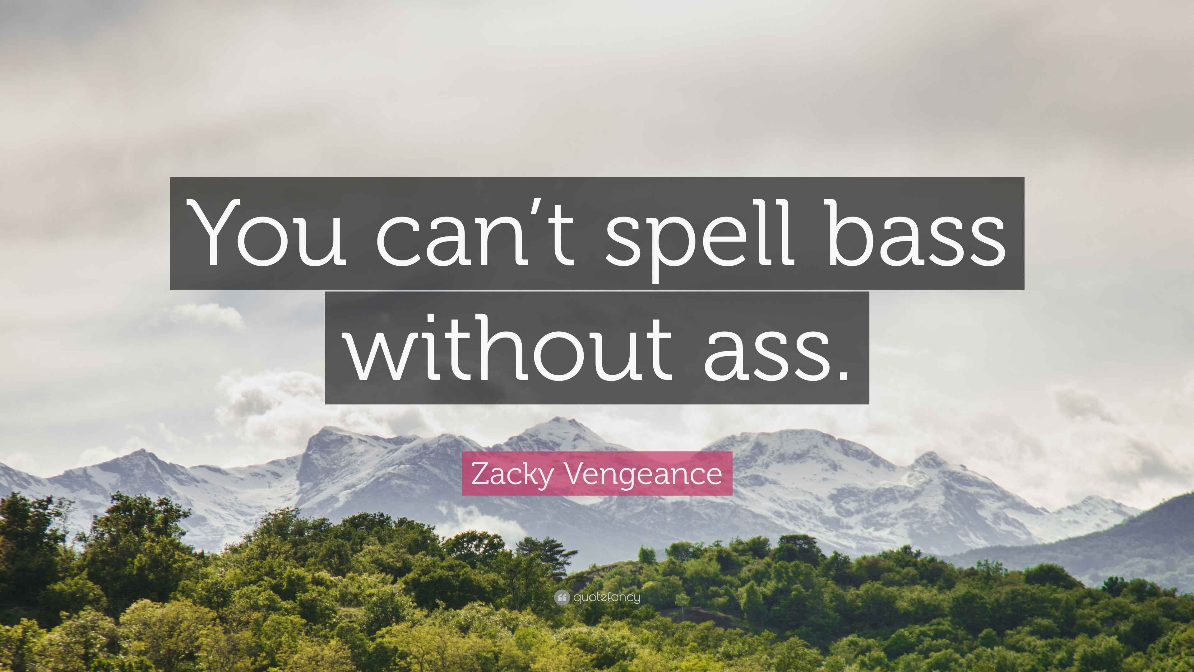 Zacky Vengeance Quote: “You can’t spell bass without ass.”
