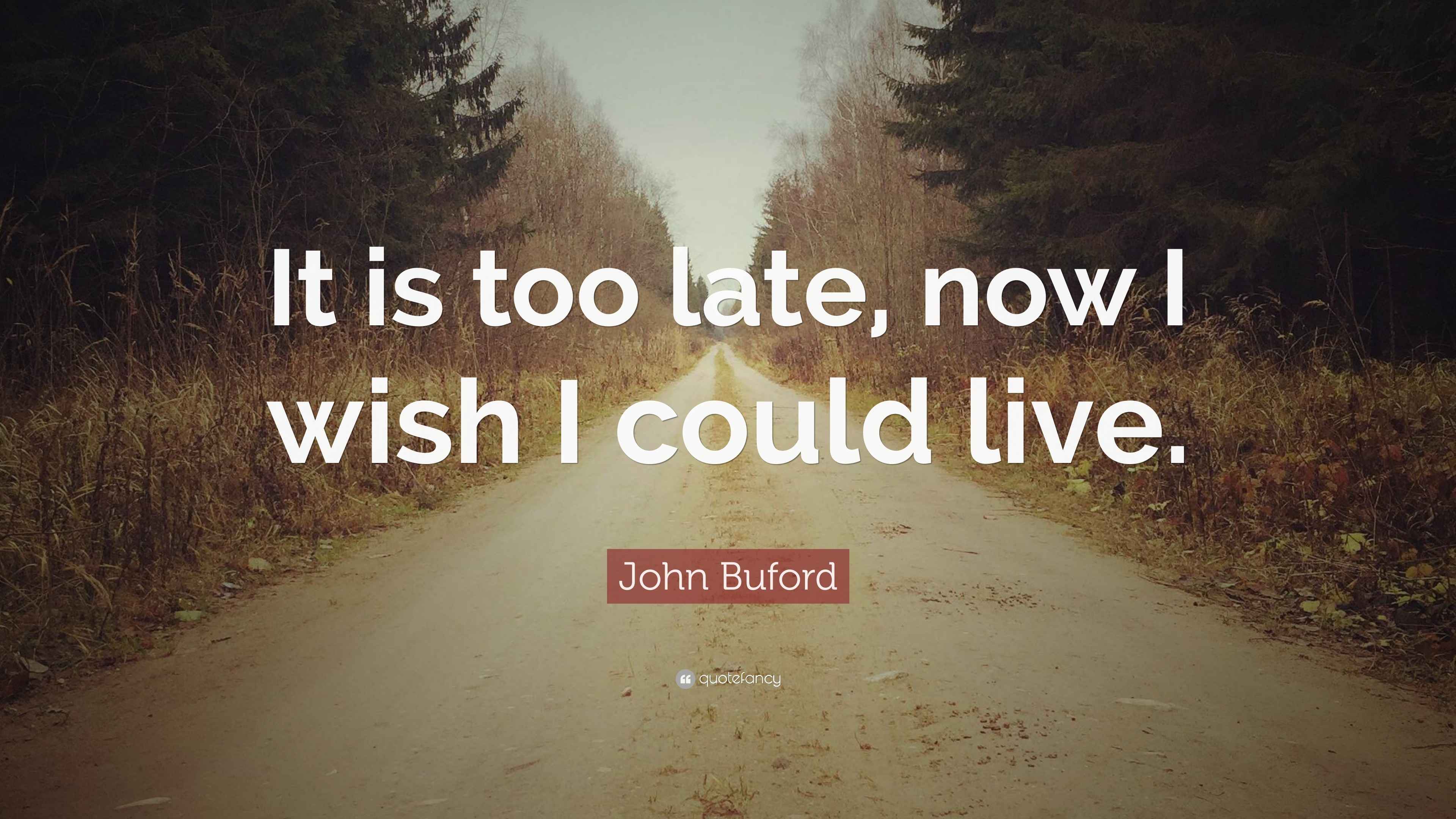 John Buford Quote: “It is too late, now I wish I could live.”