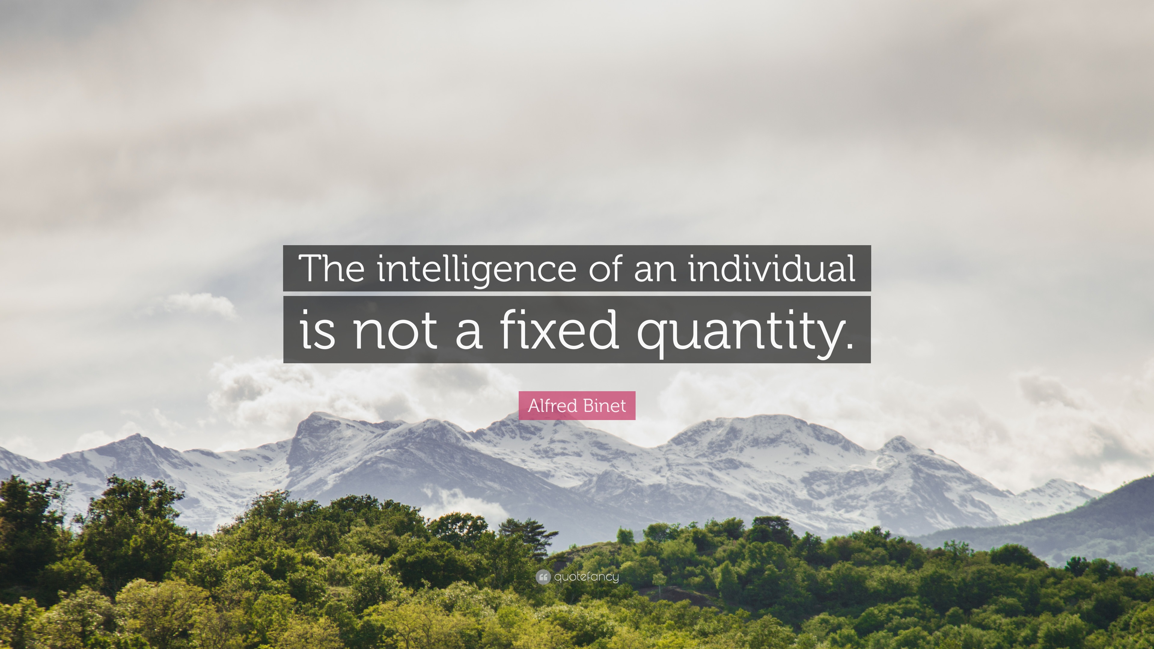 Alfred Binet Quote: “The intelligence of an individual is not a fixed ...