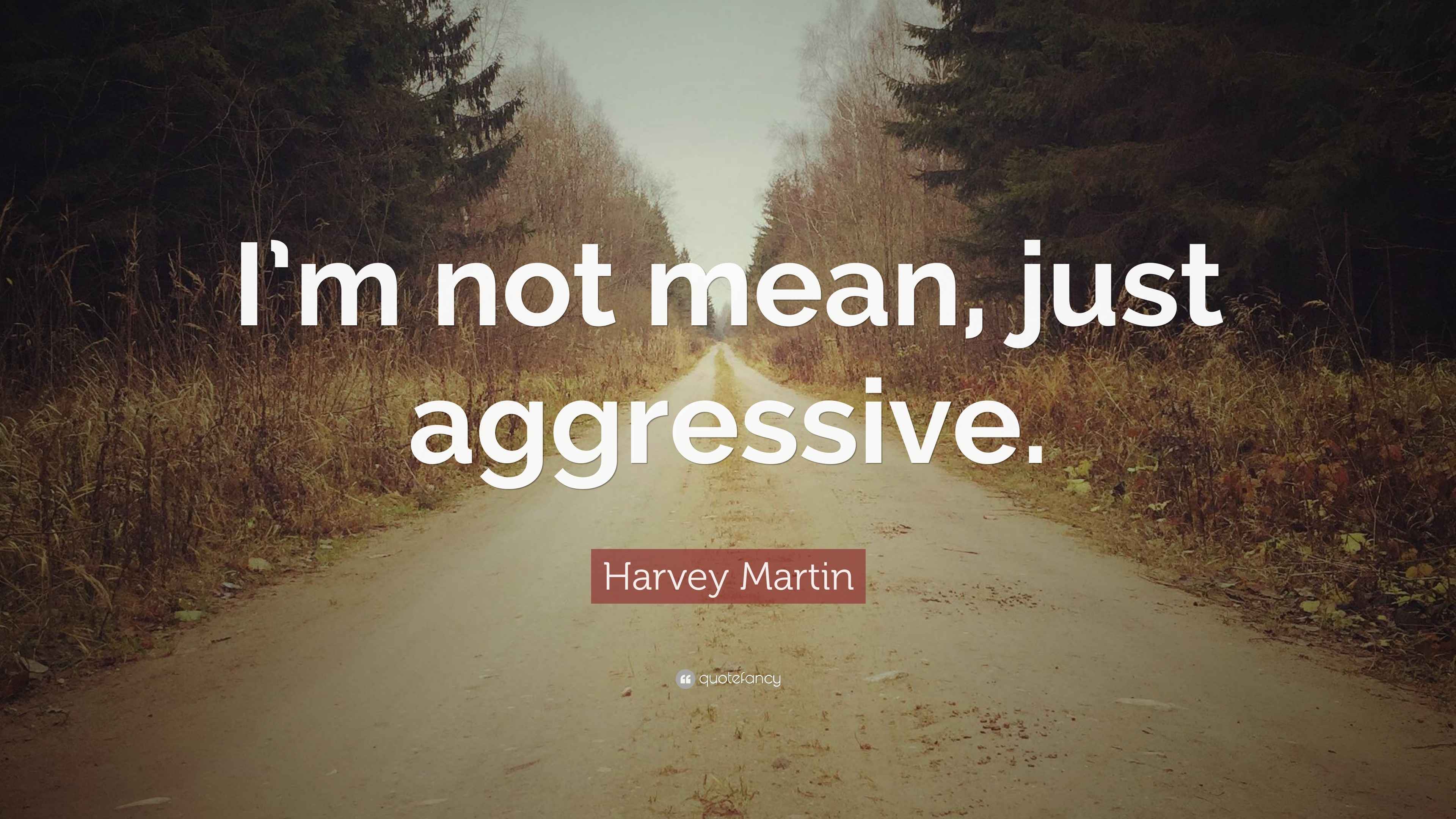 Harvey Martin Quote: “I’m not mean, just aggressive.”
