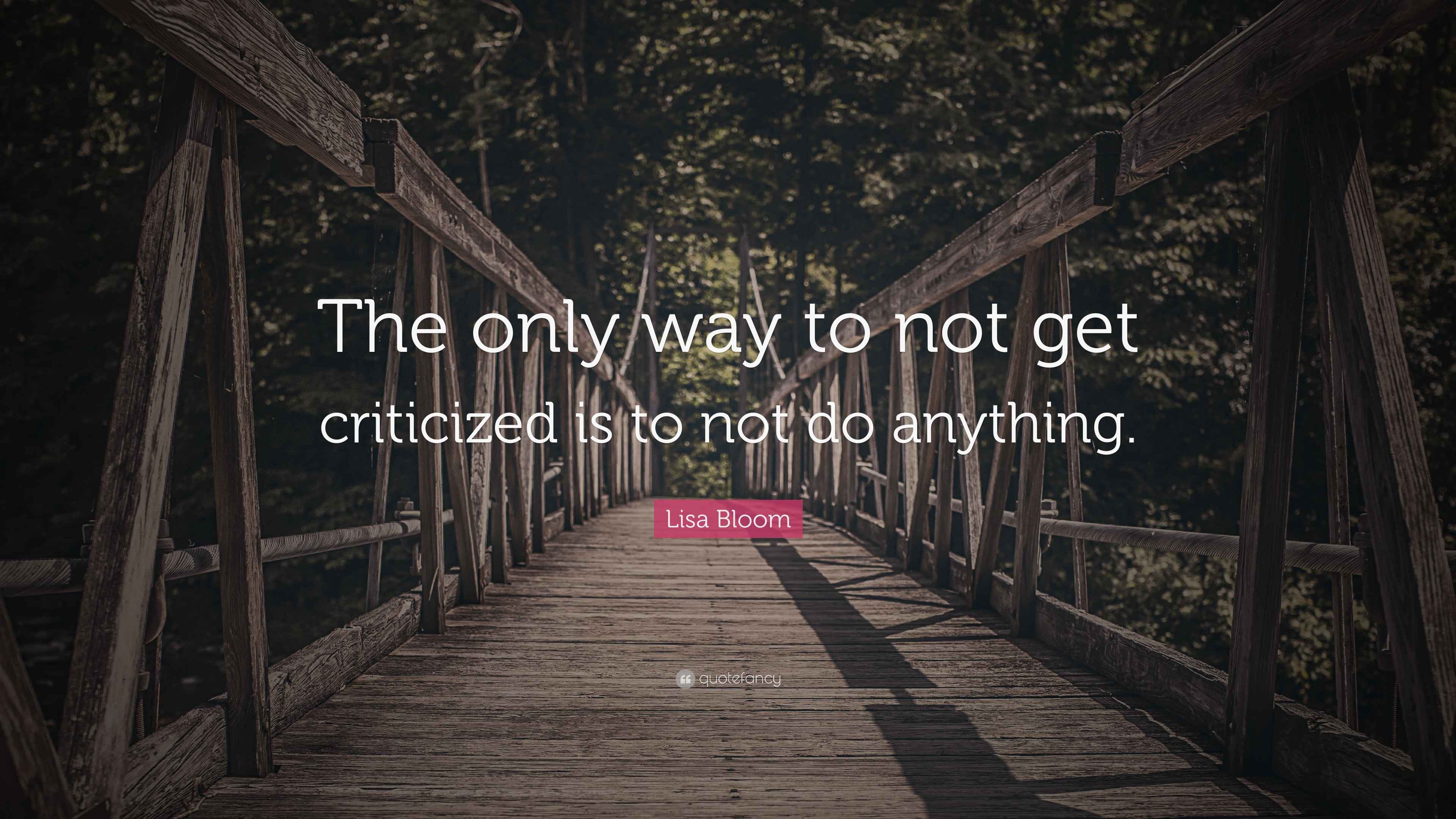 Lisa Bloom Quote: “The only way to not get criticized is to not do ...