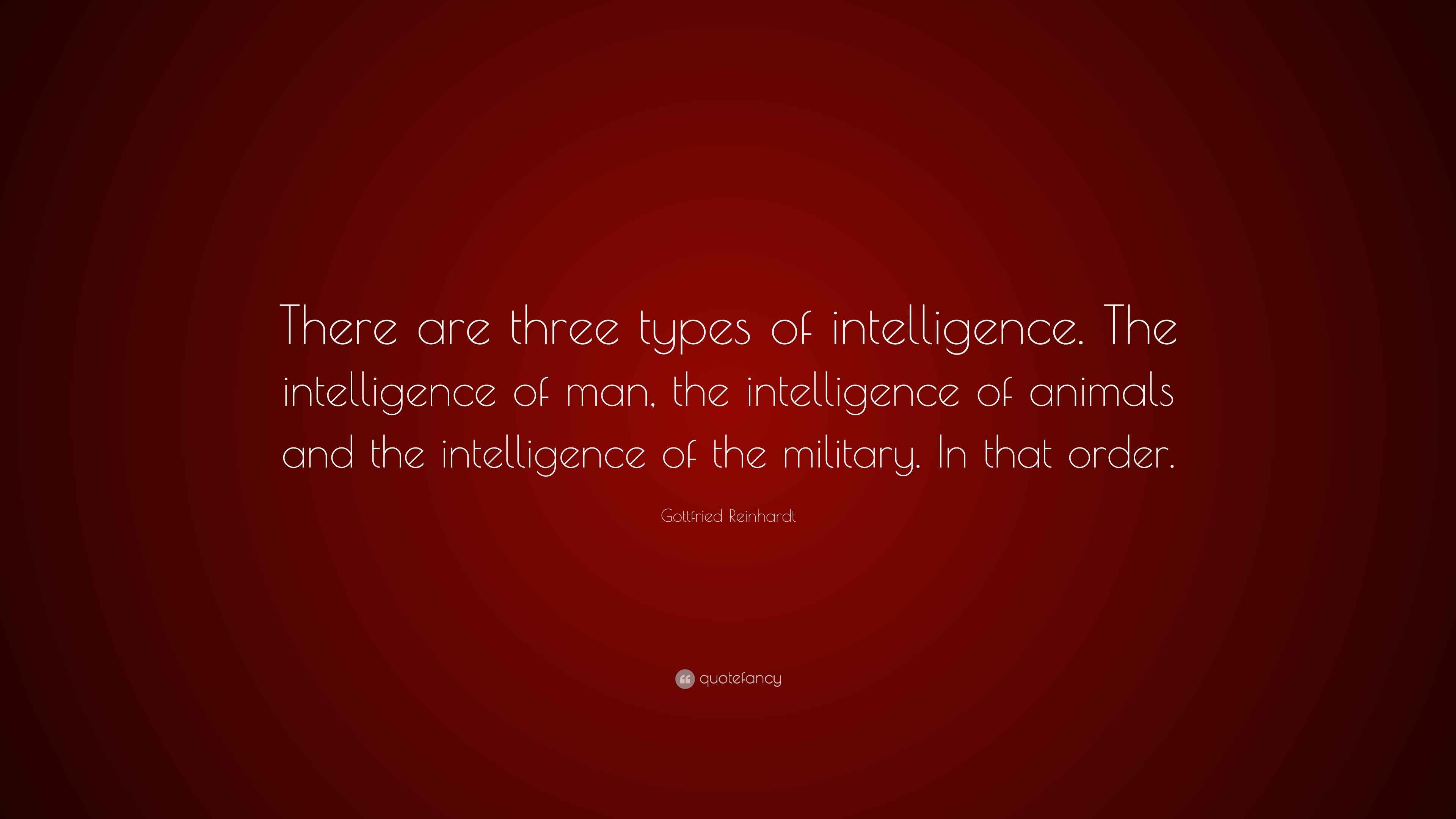 Gottfried Reinhardt Quote: “There are three types of intelligence. The ...