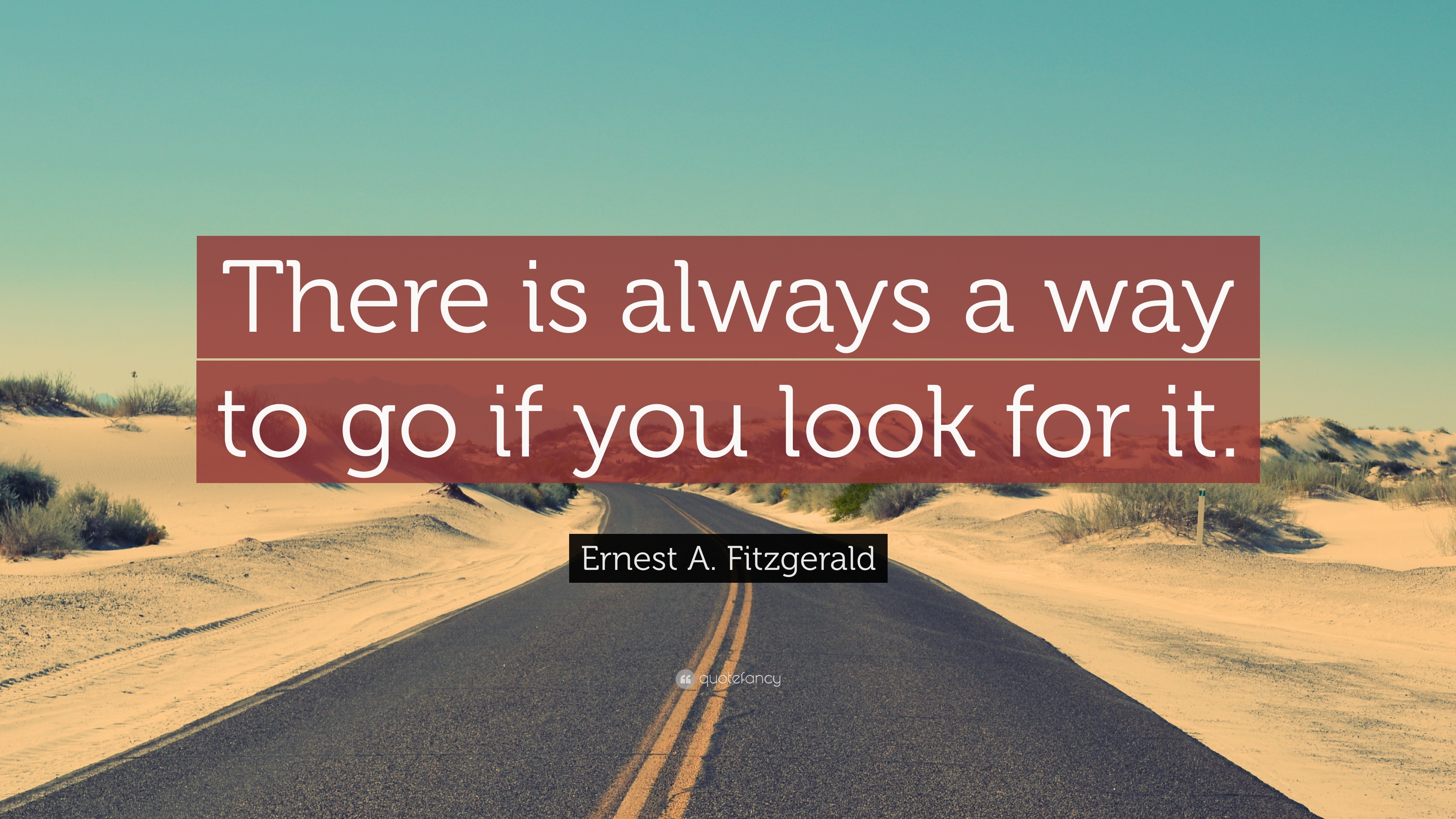 Ernest A. Fitzgerald Quote: “There is always a way to go if you look ...