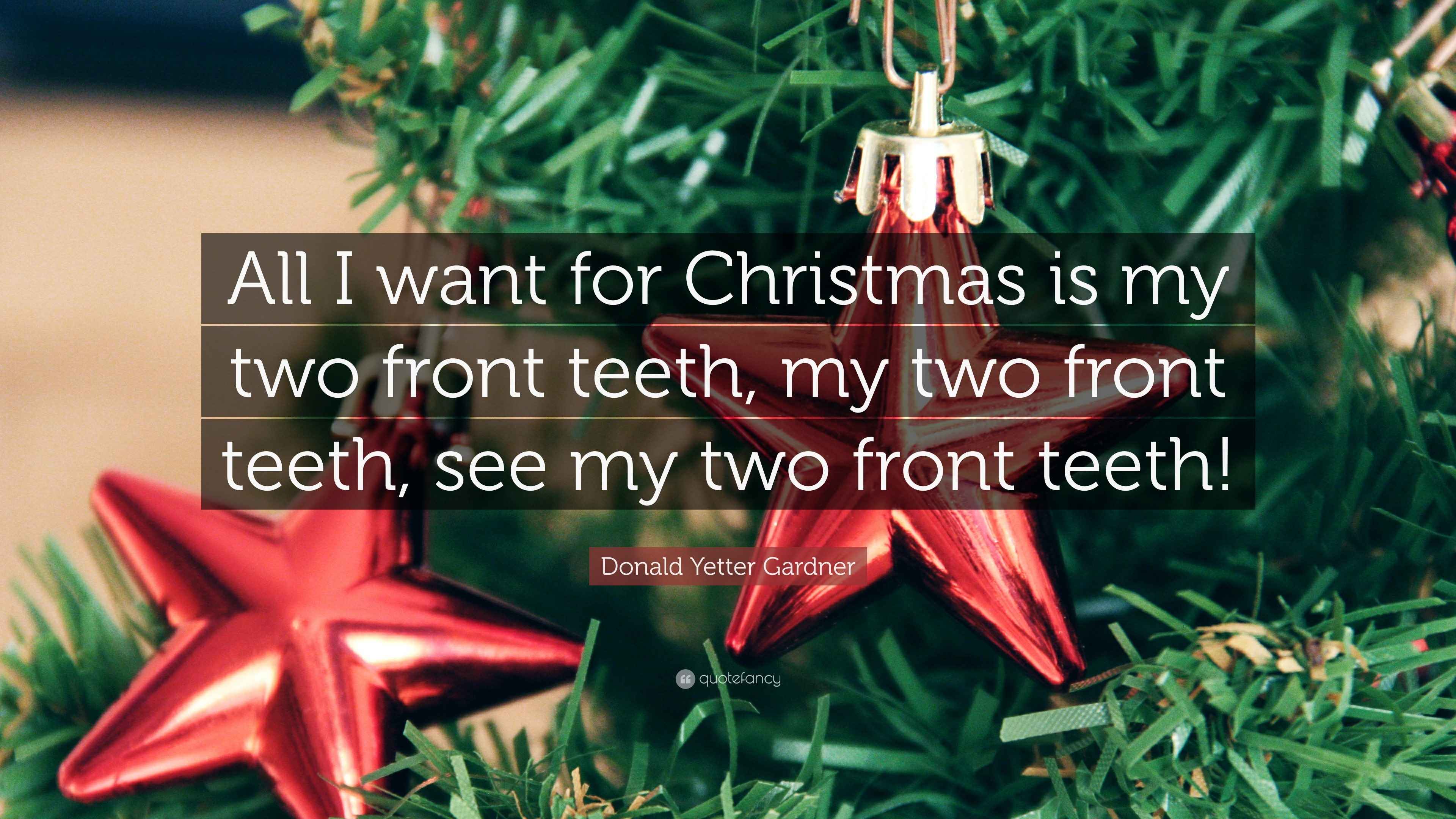 Donald Yetter Gardner Quote: “All I want for Christmas is my two front ...