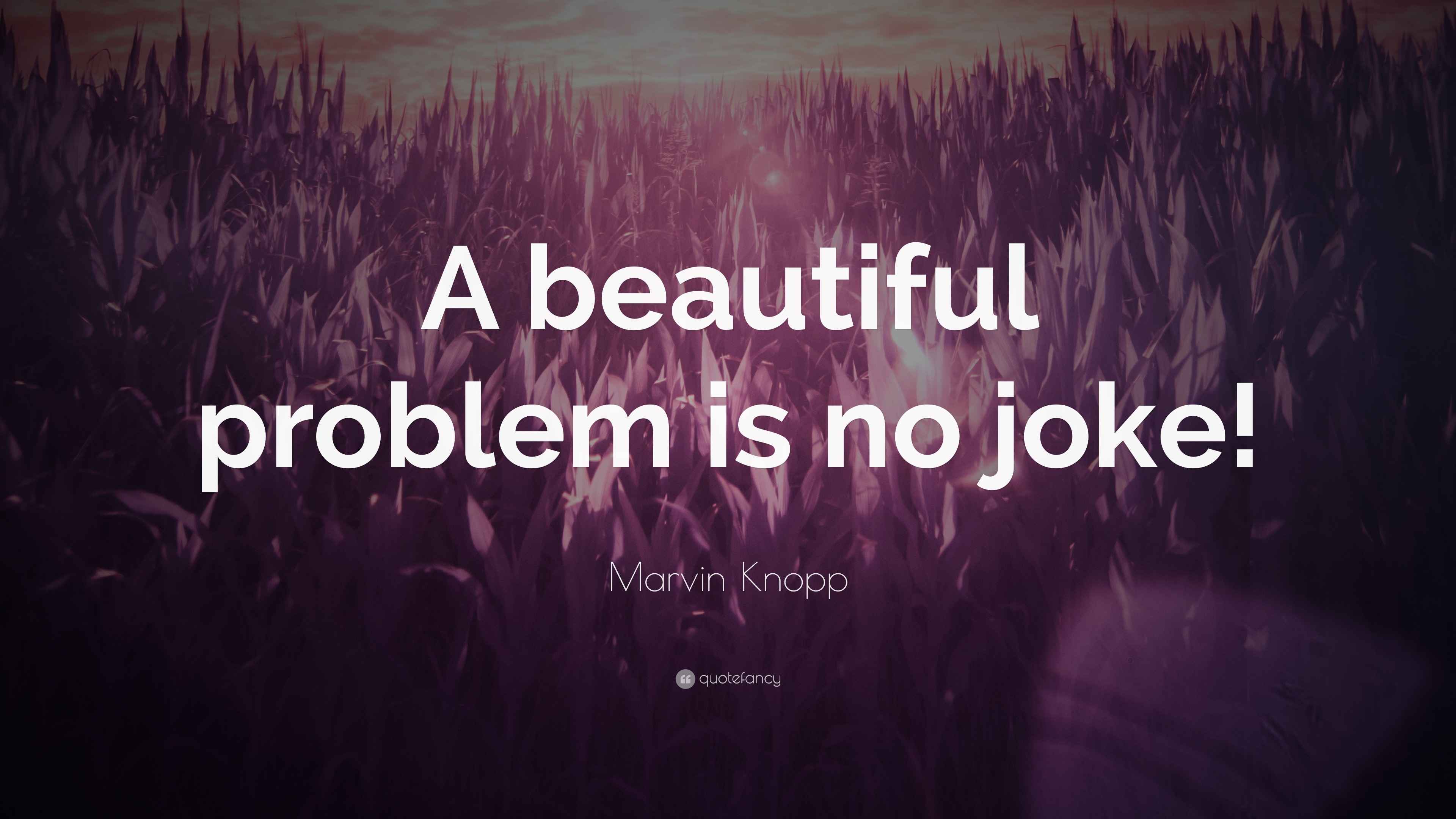 Marvin Knopp Quote: “A beautiful problem is no joke!”