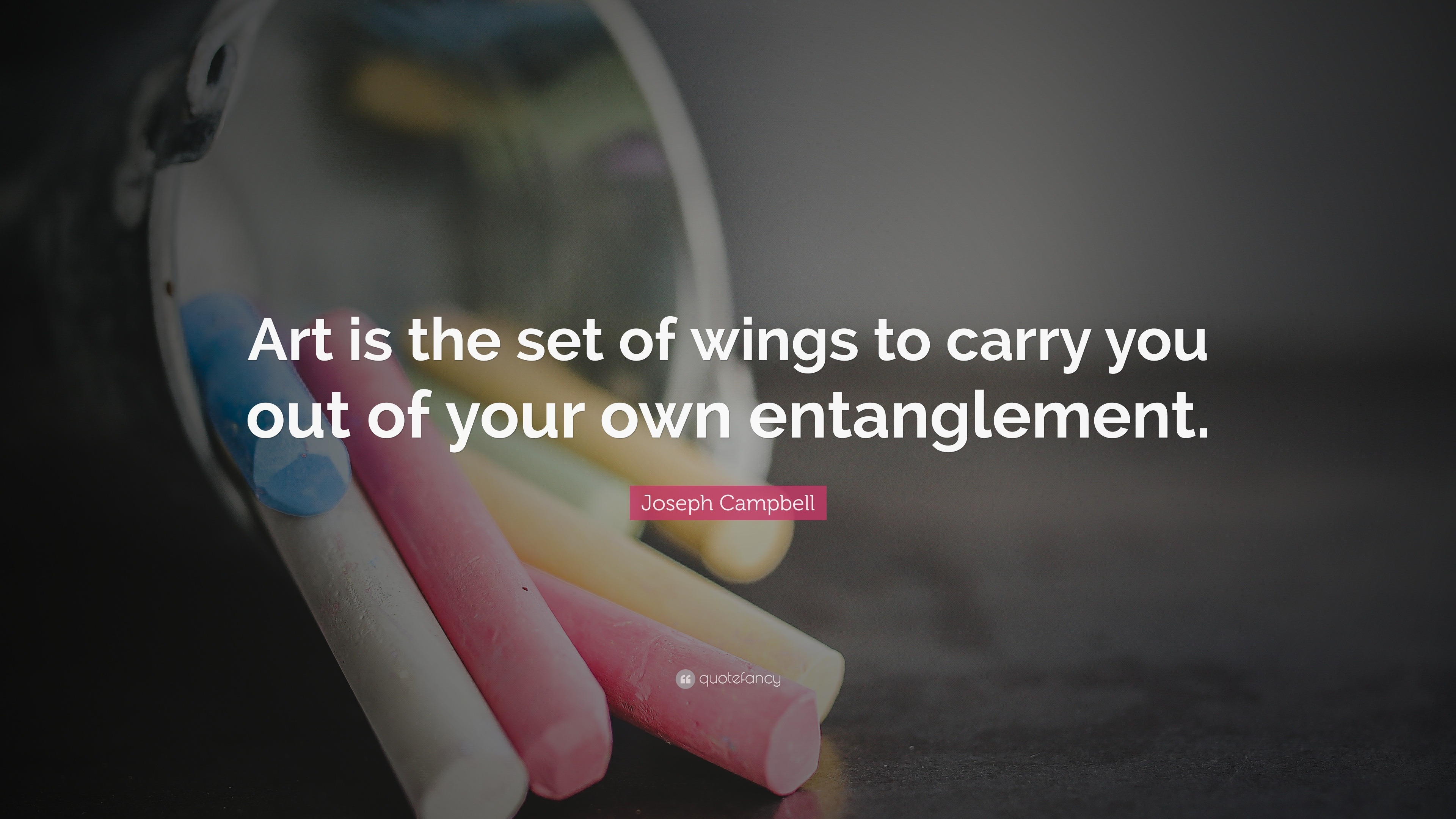 Joseph Campbell Quote: “Art is the set of wings to carry you out of ...