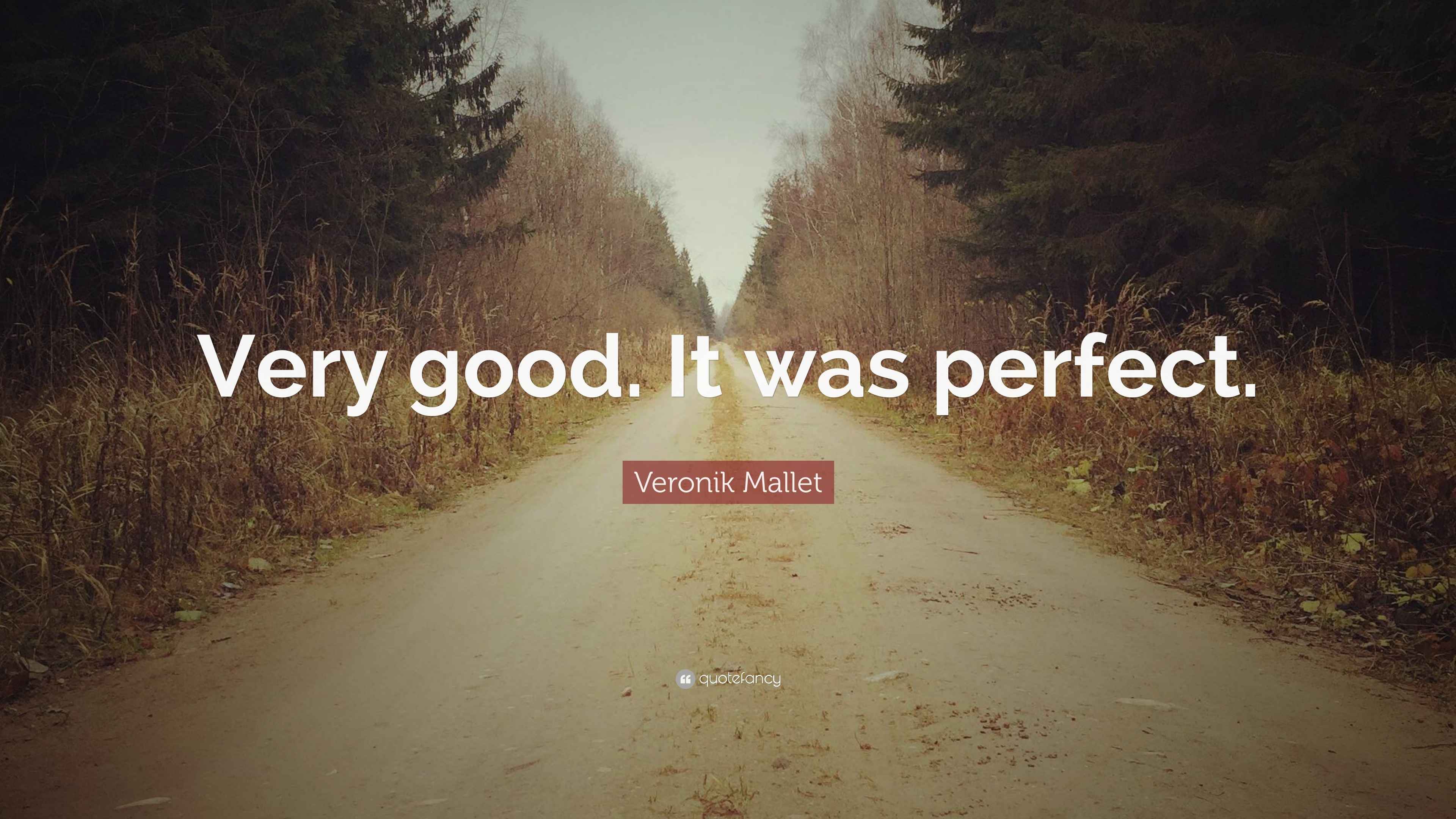 Veronik Mallet Quote: “Very good. It was perfect.”