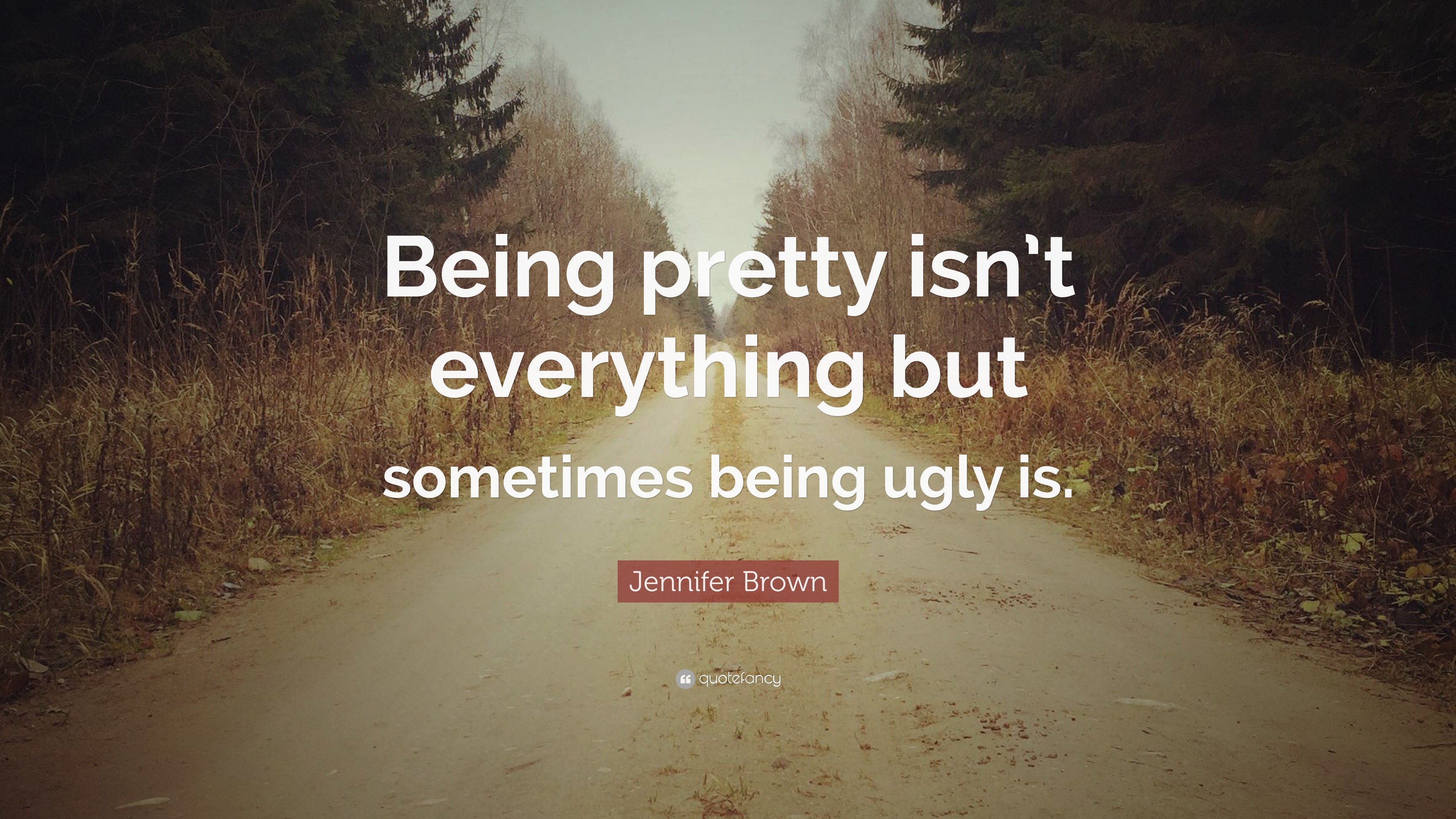 Jennifer Brown Quote: “Being pretty isn’t everything but sometimes ...