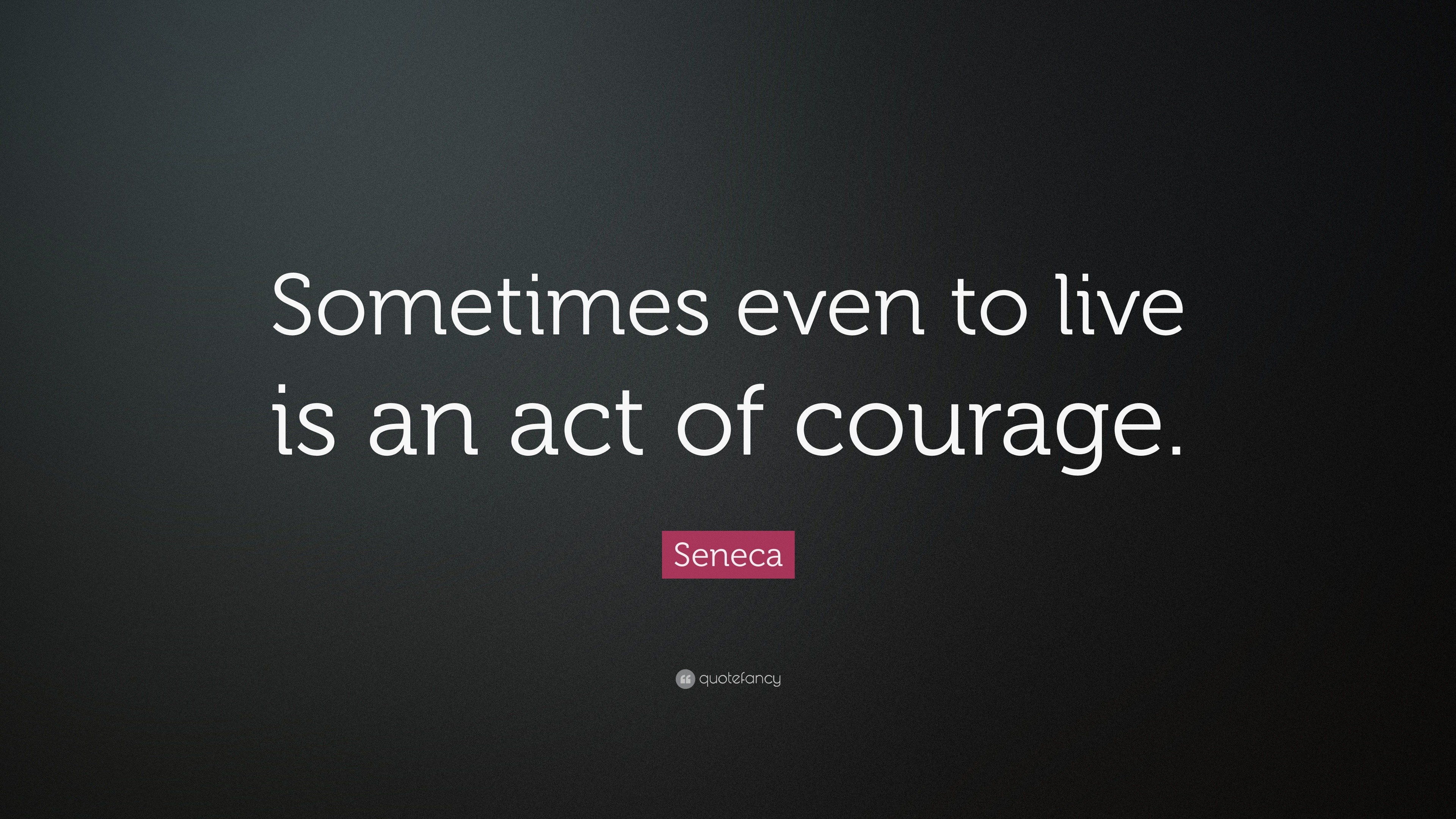 Seneca Quote: “Sometimes even to live is an act of courage.”