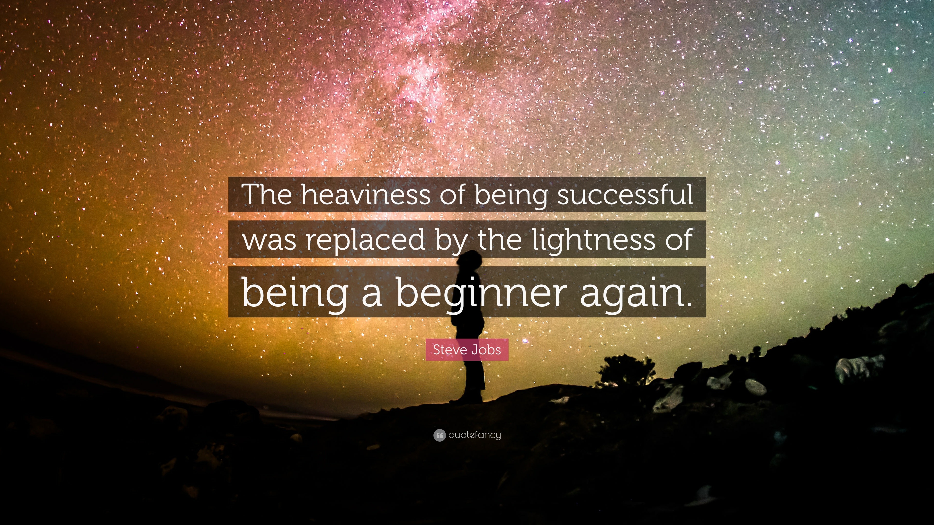 Steve Jobs Quote: “The heaviness of being successful was replaced by ...