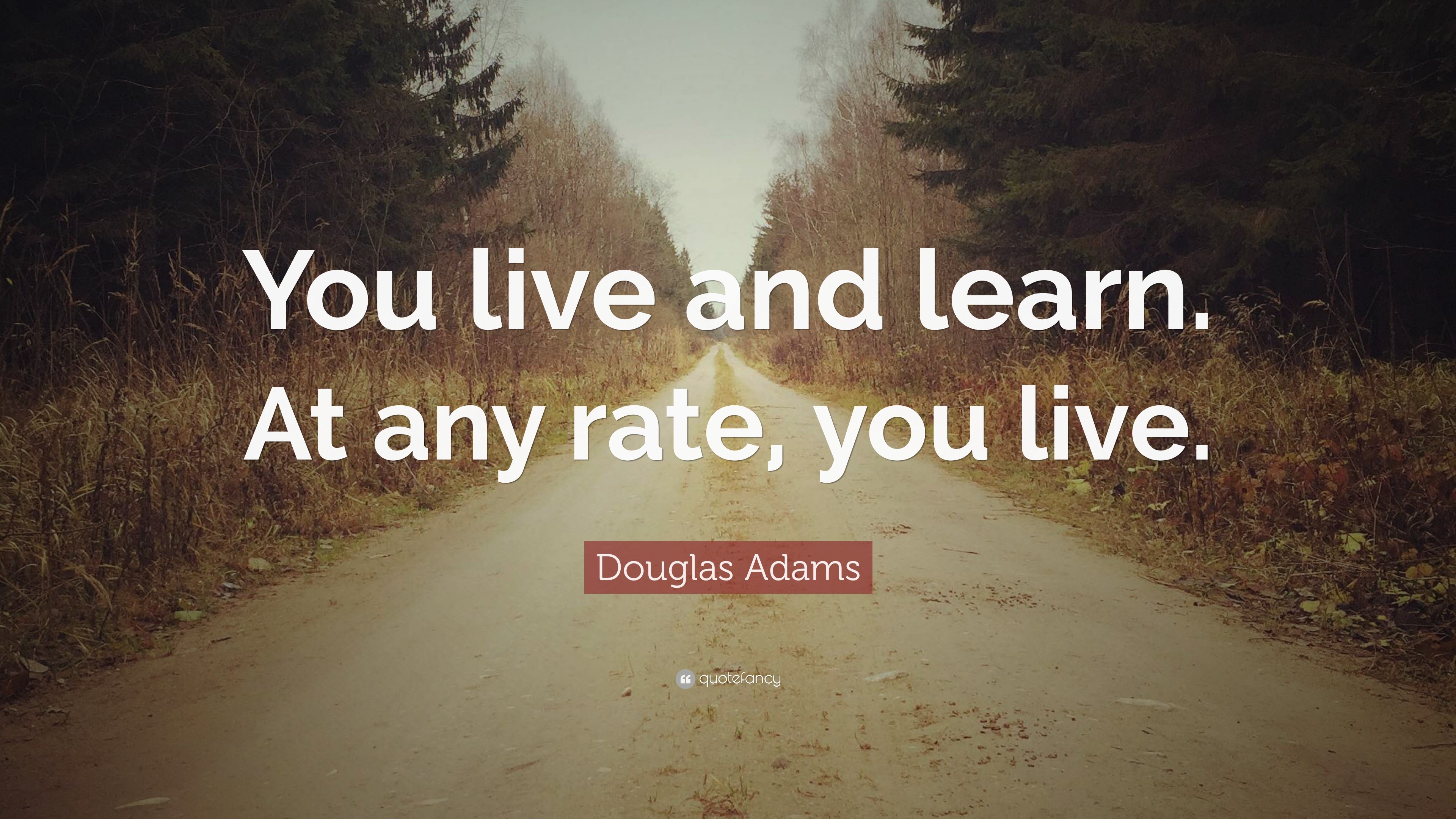 Douglas Adams Quote: “You live and learn. At any rate, you live.”