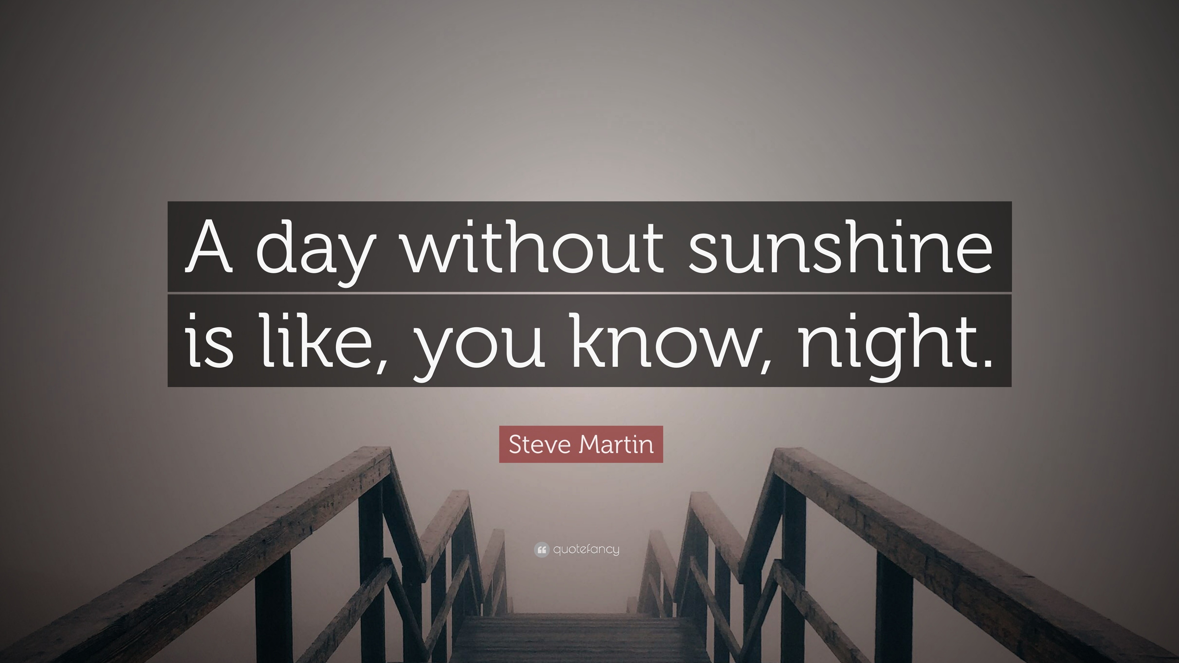 Steve Martin Quote: “A day without sunshine is like, you know, night.”
