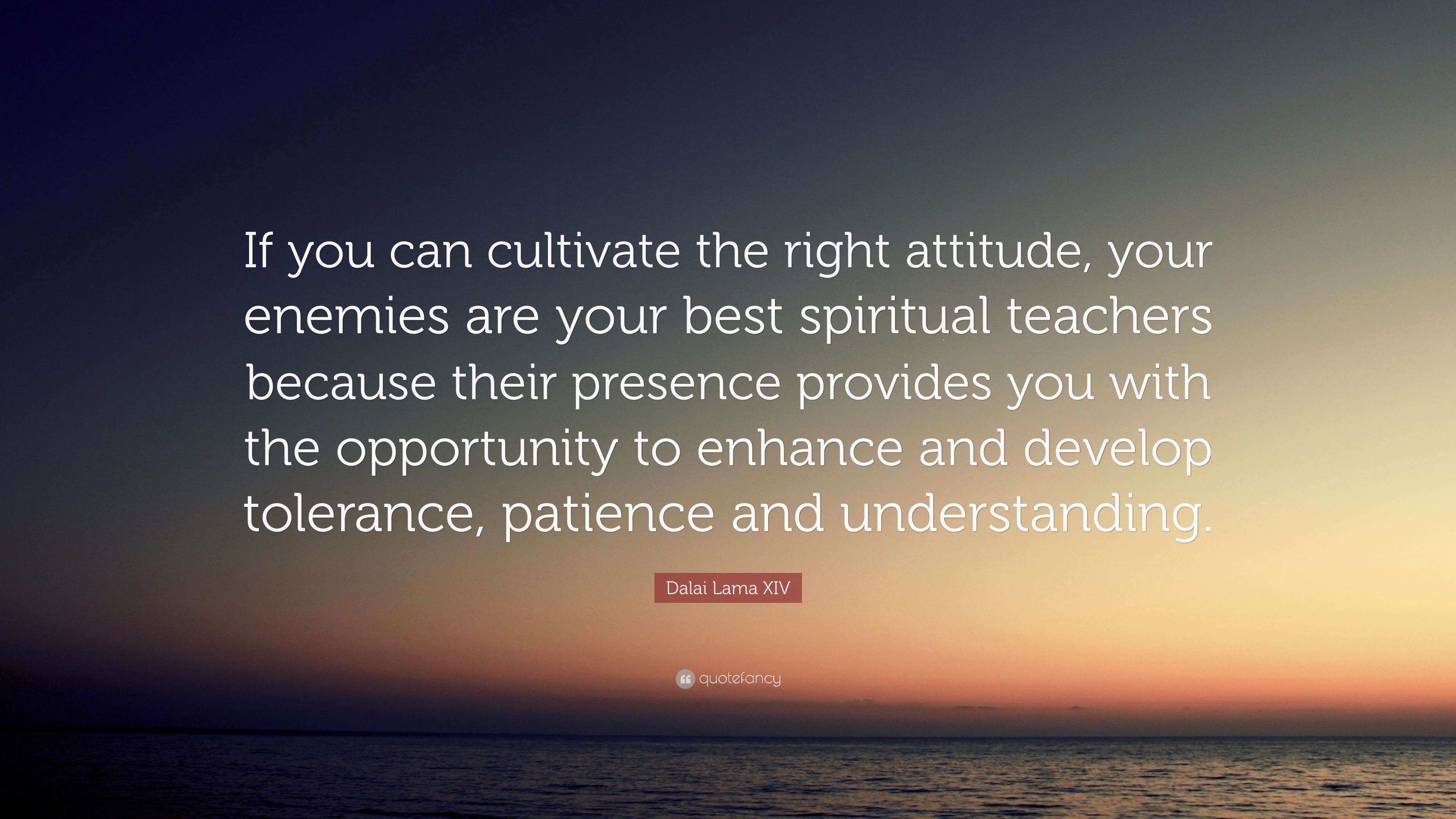 Dalai Lama XIV Quote: “If you can cultivate the right attitude, your ...