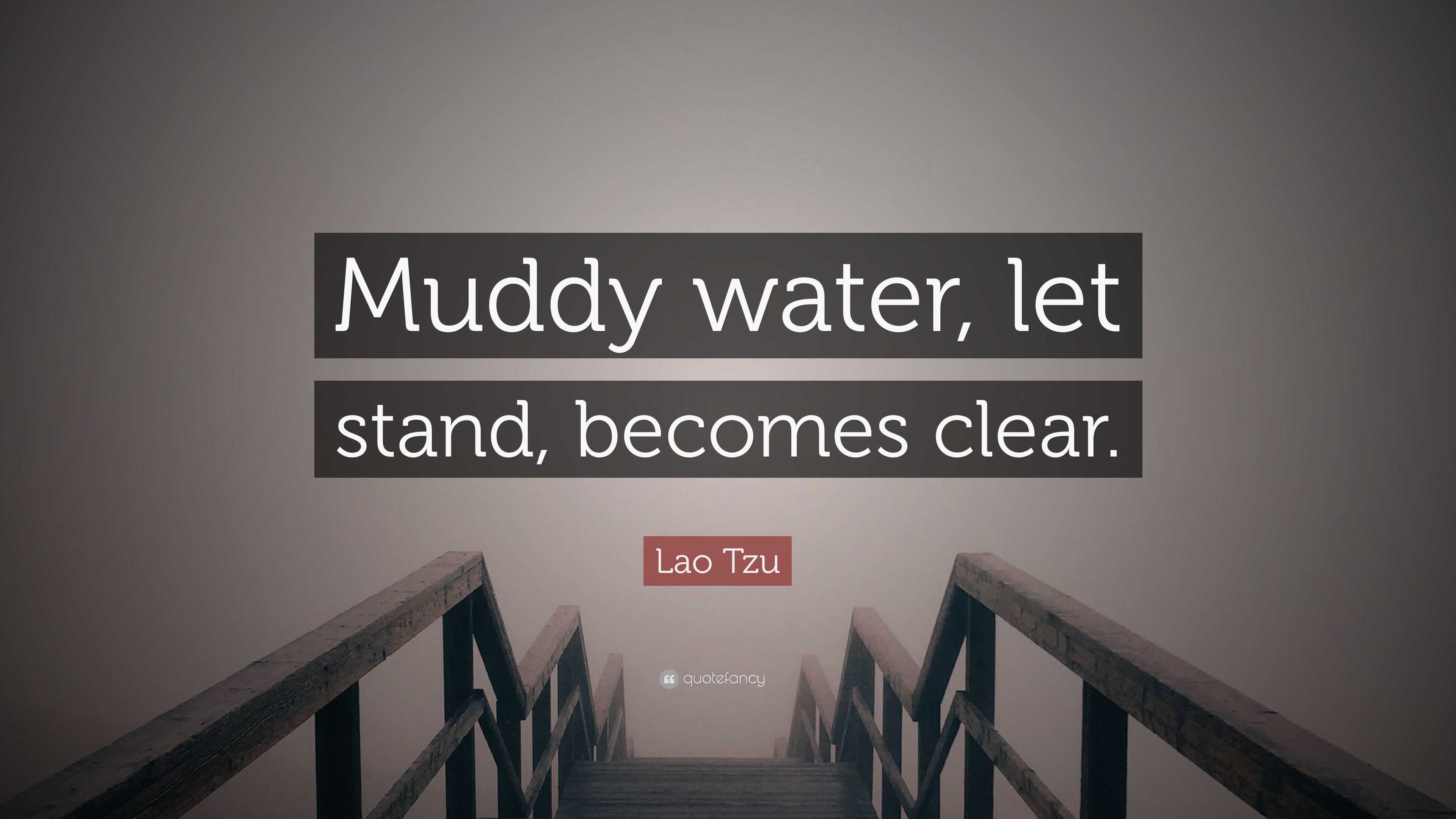 Lao Tzu Quote: “Muddy water, let stand, becomes clear.”
