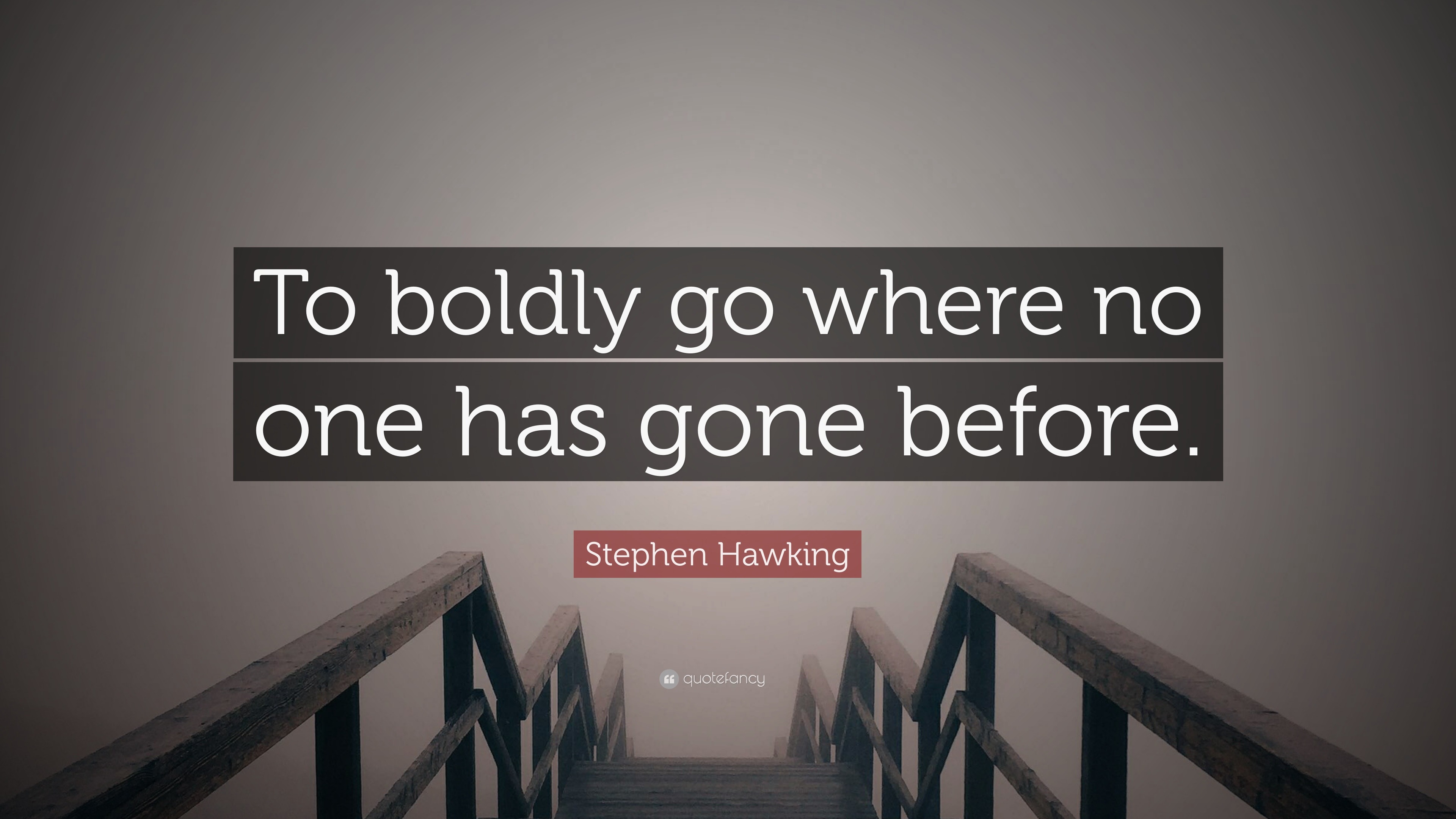 Stephen Hawking Quote: “To boldly go where no one has gone before.”