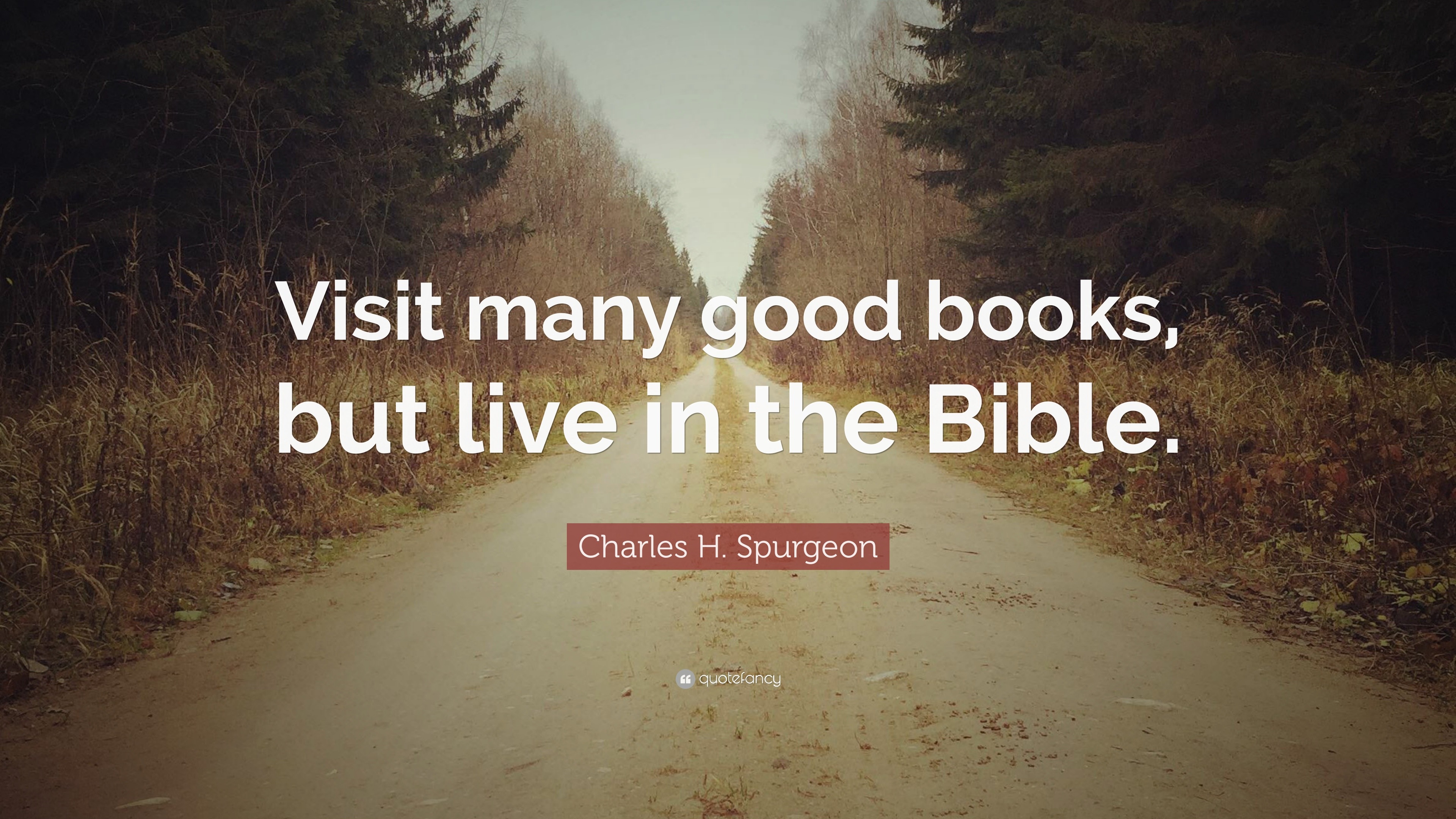 Charles H. Spurgeon Quote: “Visit many good books, but live in the Bible.”