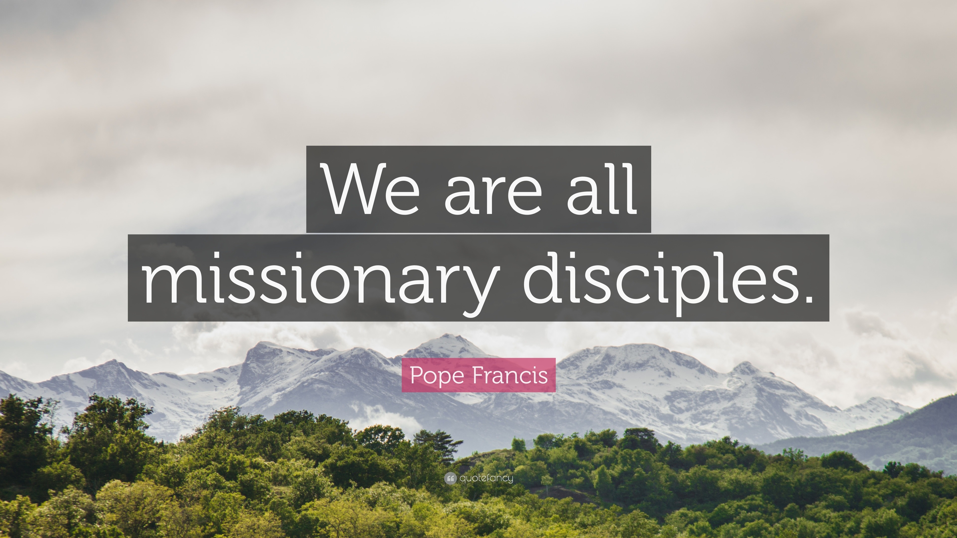 Pope Francis Quote: “We are all missionary disciples.”