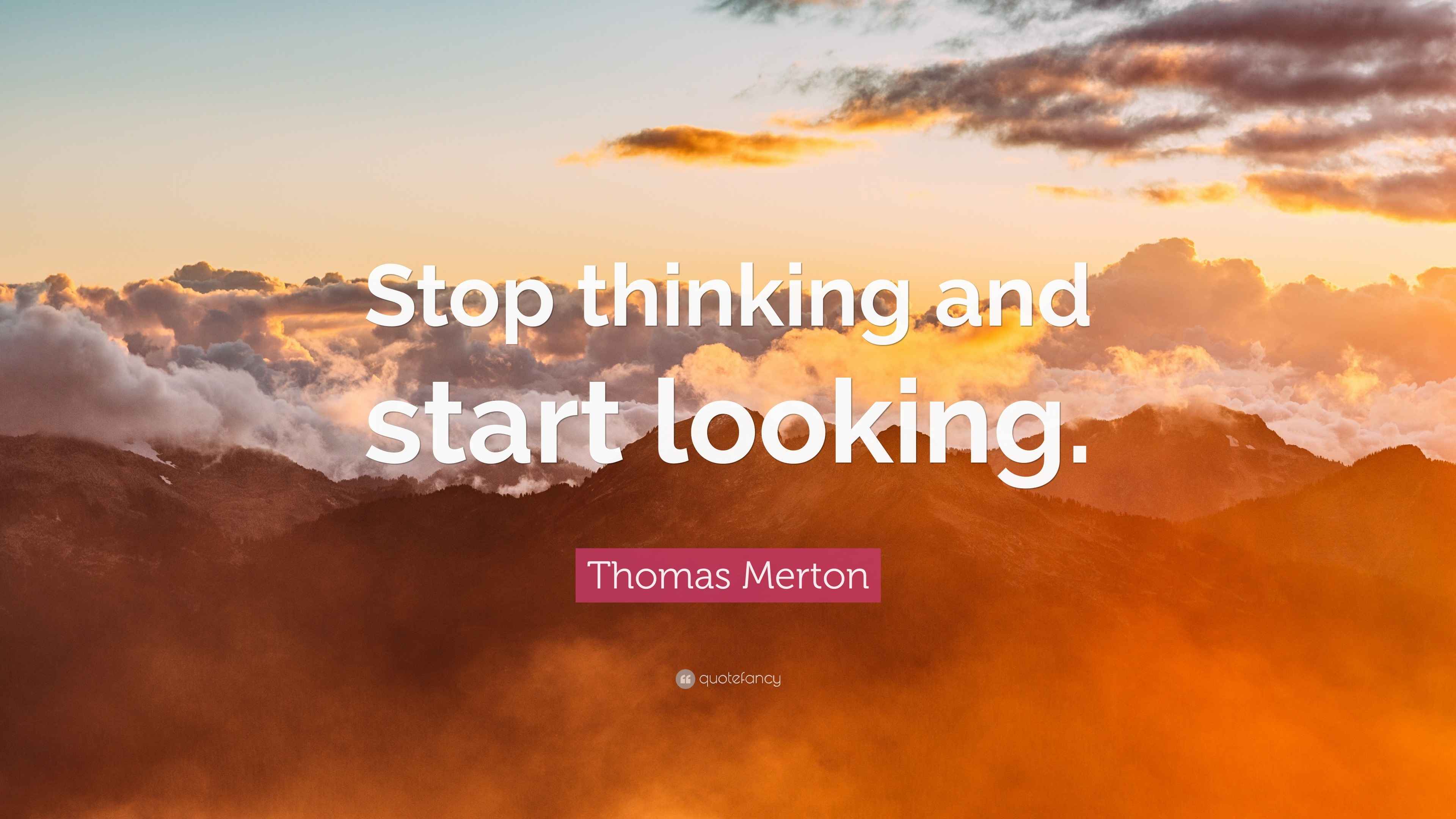 Thomas Merton Quote: “Stop thinking and start looking.”