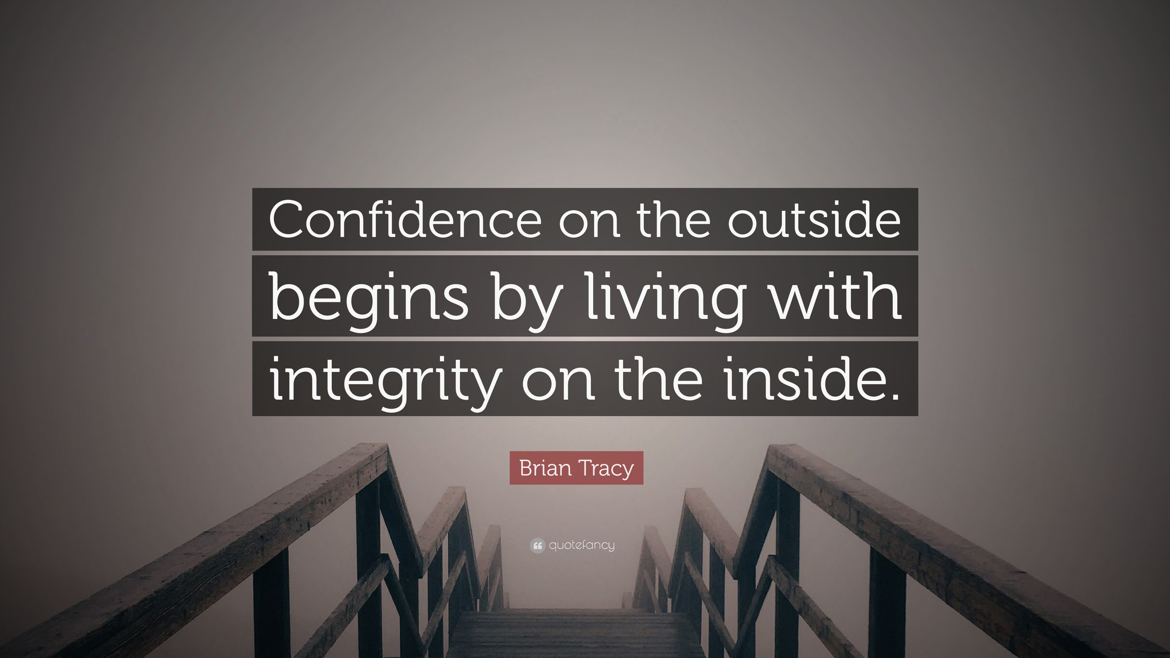 Brian Tracy Quote: “Confidence on the outside begins by living with ...