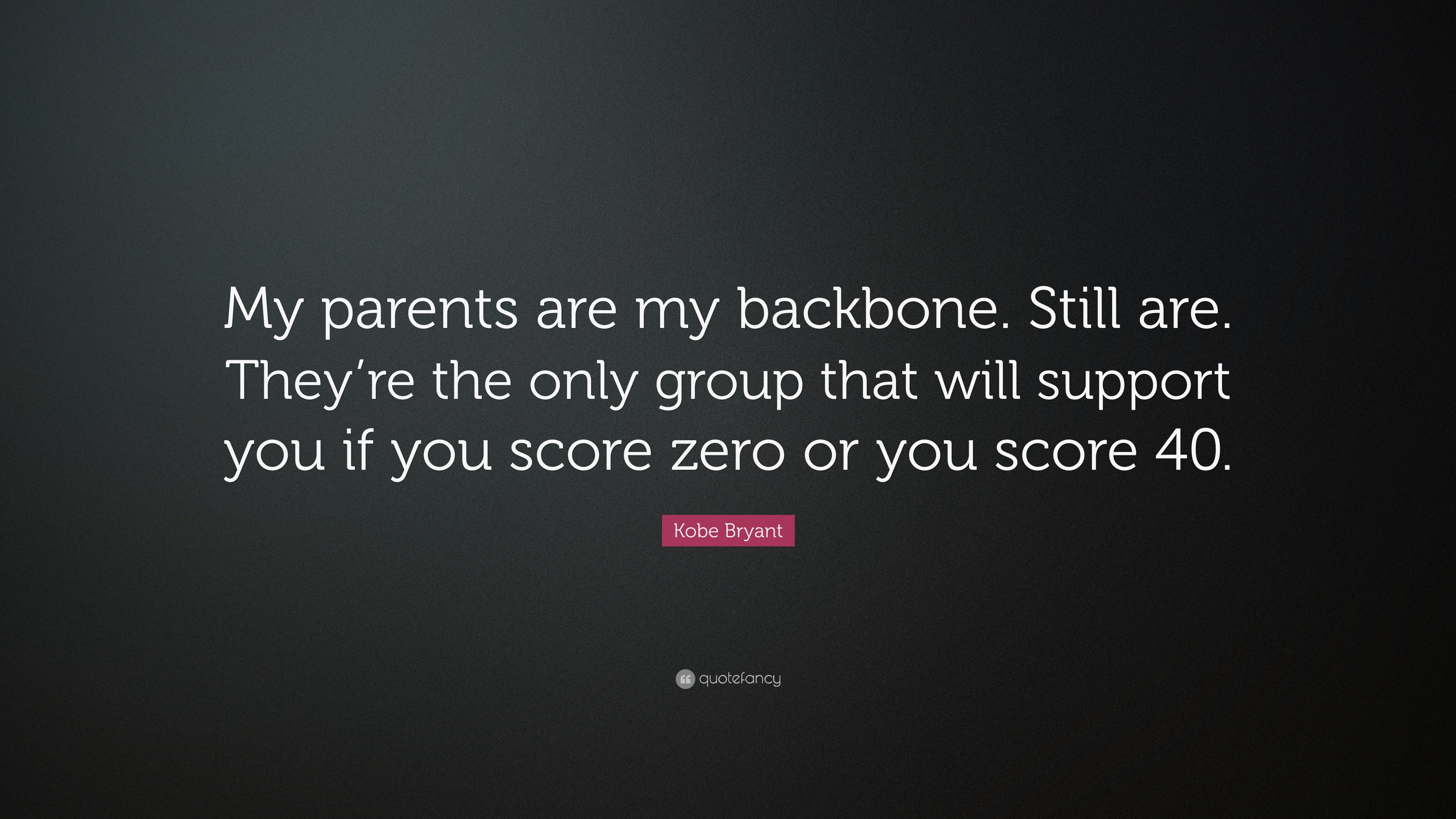 Kobe Bryant Quote: “My parents are my backbone. Still are. They’re the ...