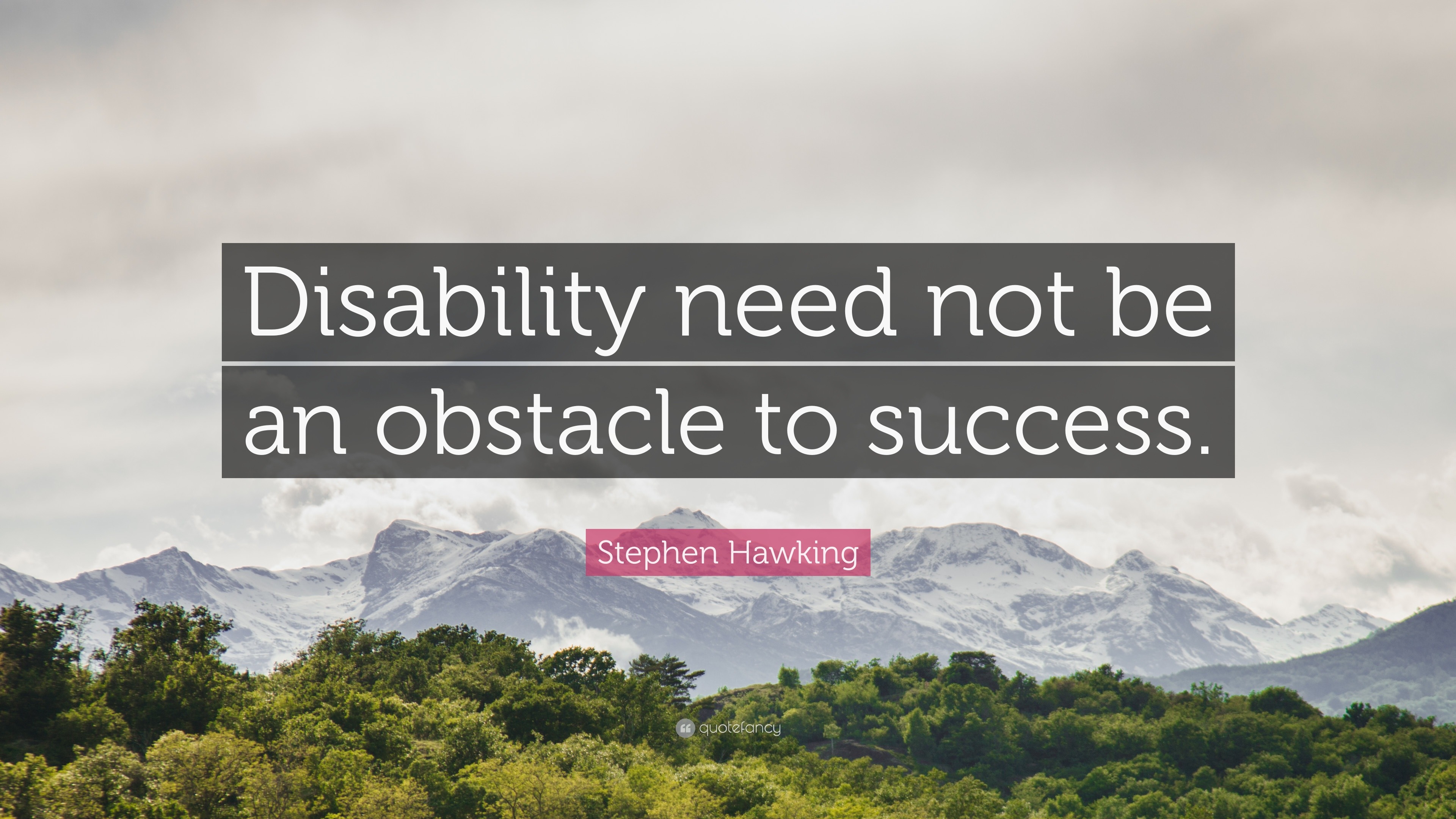 Stephen Hawking Quote: “Disability need not be an obstacle to success.”